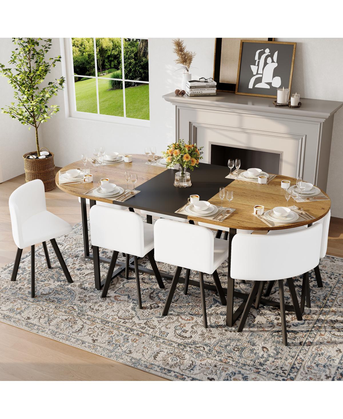 Click here for Streamdale Furniture 9-Piece Oval Dining Table Set... prices