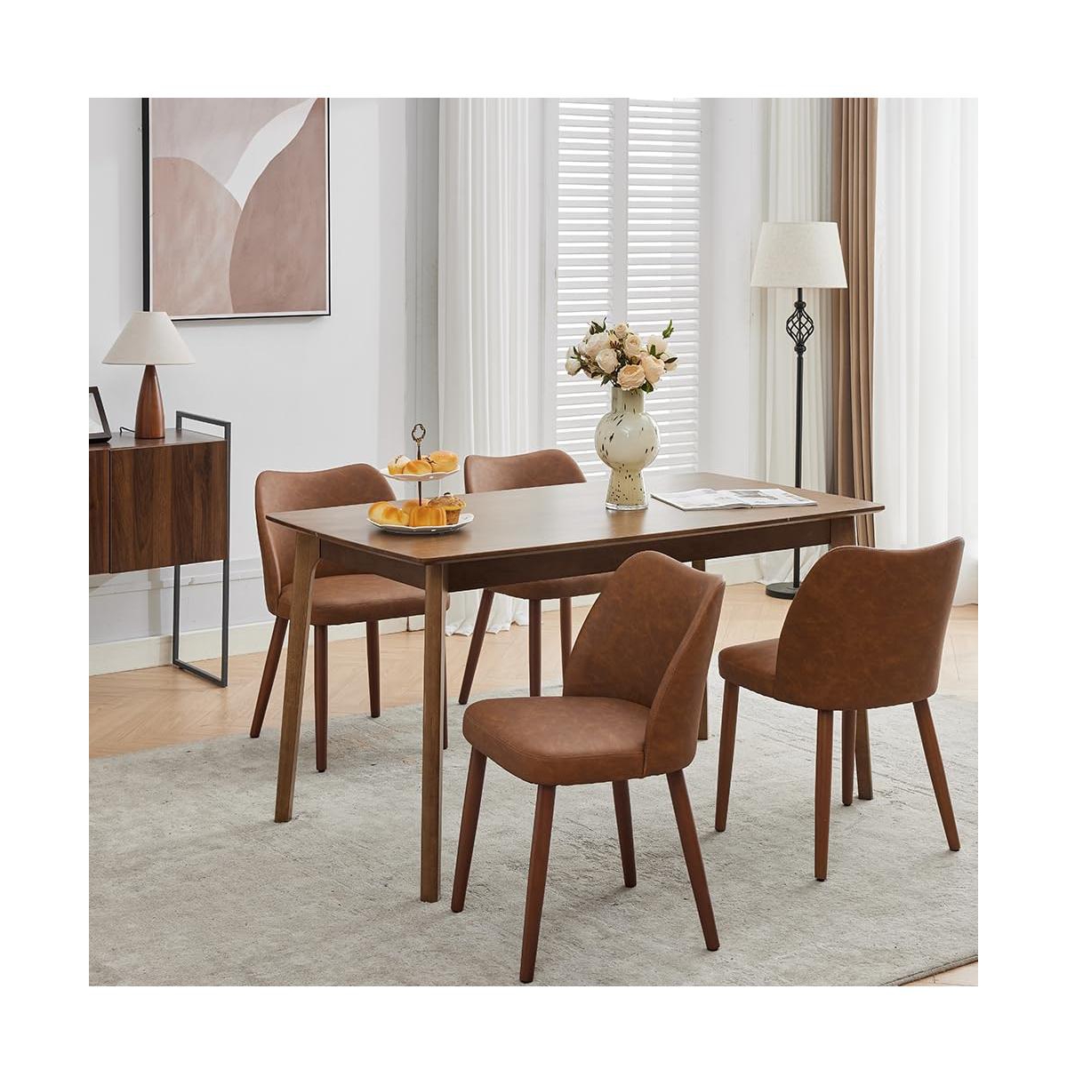 Click here for gaomon Set of 4 Leather Upholstered Dining Side Ch... prices