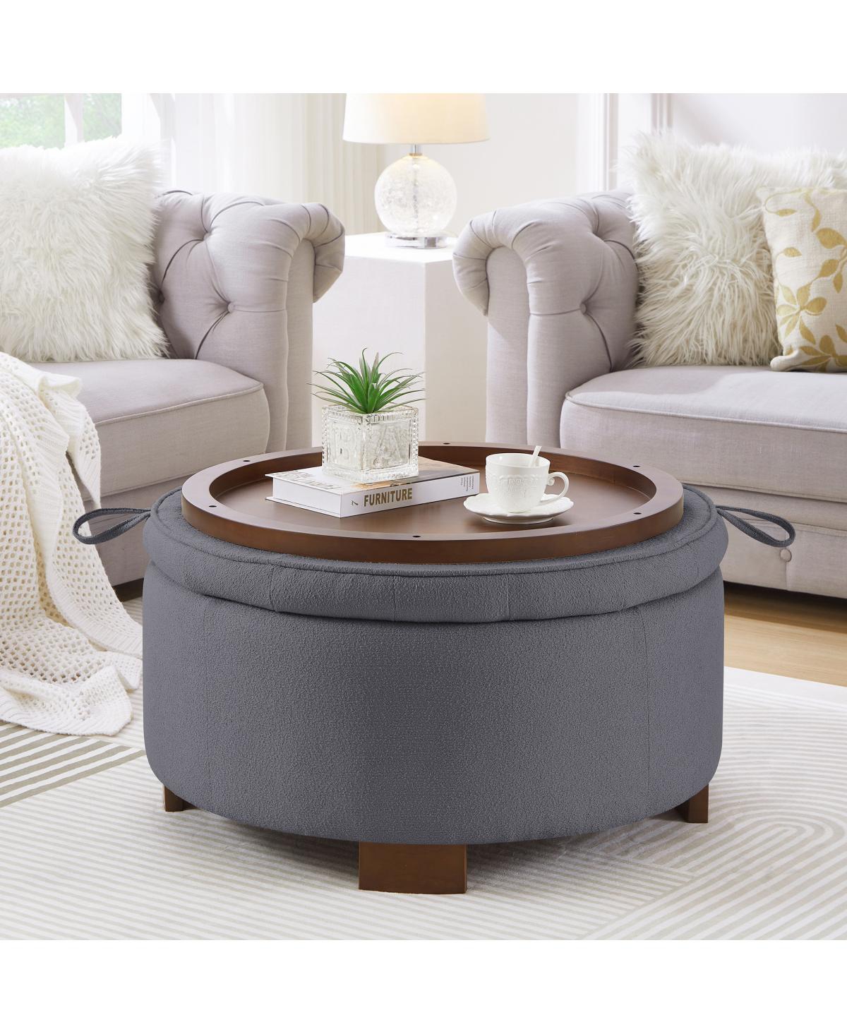 Click here for Streamdale Furniture Round Boucle Storage Ottoman... prices