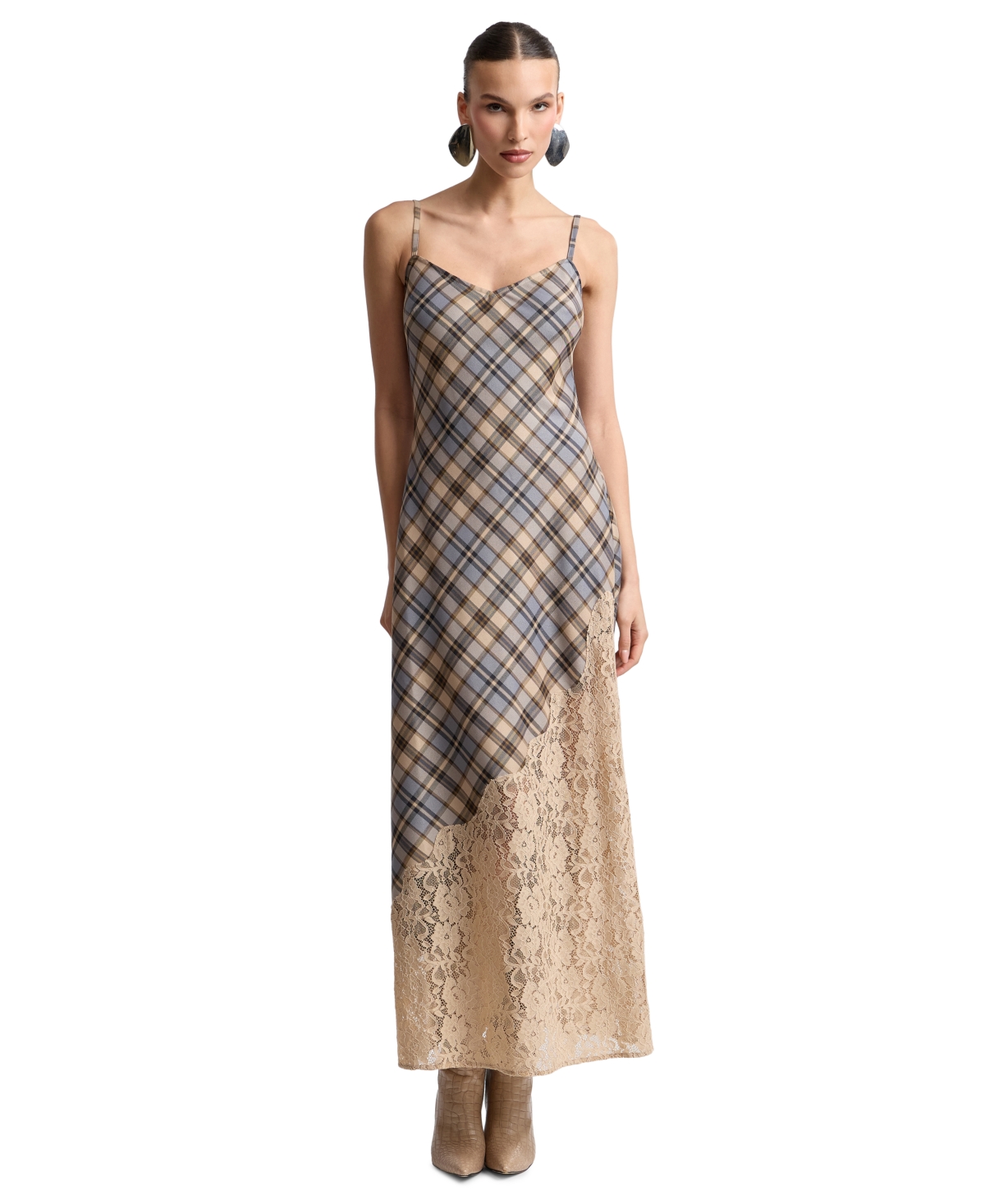 Click here for Avec Les Filles Womens Bias V-Neck Maxi Dress - Li... prices