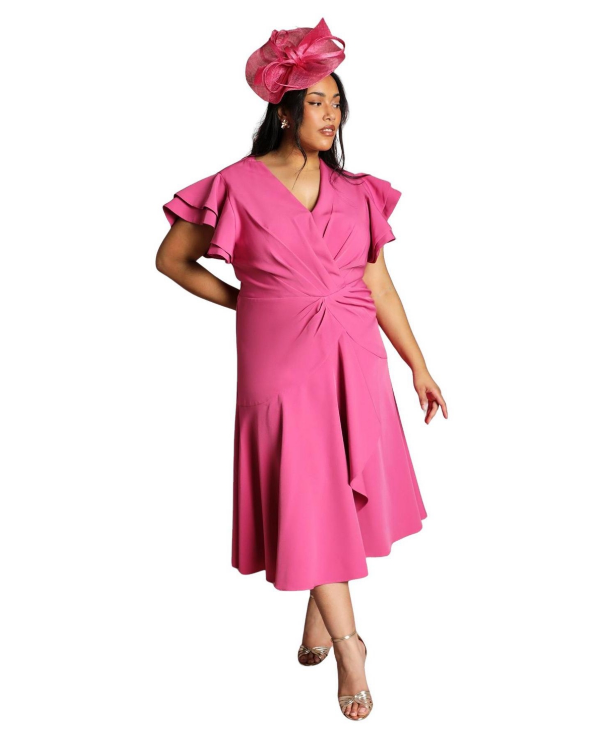 Click here for Coast Womens Wrap Midi Dress - Magenta prices