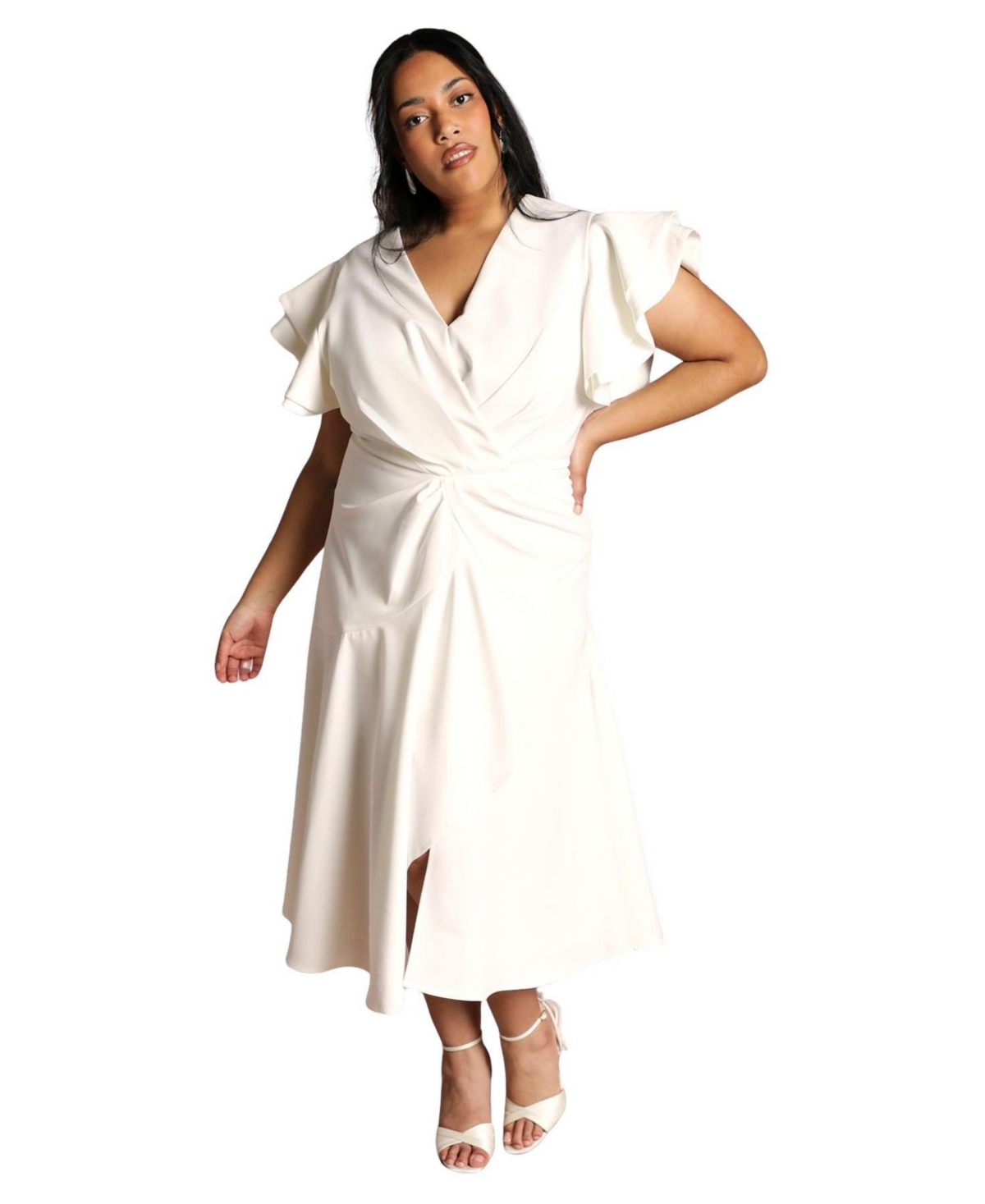 Click here for Coast Womens Wrap Midi Dress - Ivory prices