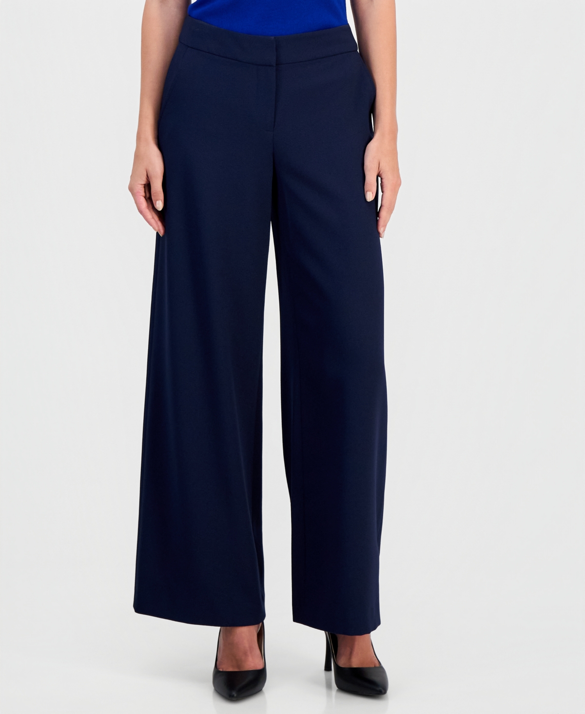 Click here for Tahari Asl Womens Wide-Leg Pants - Deep Navy prices