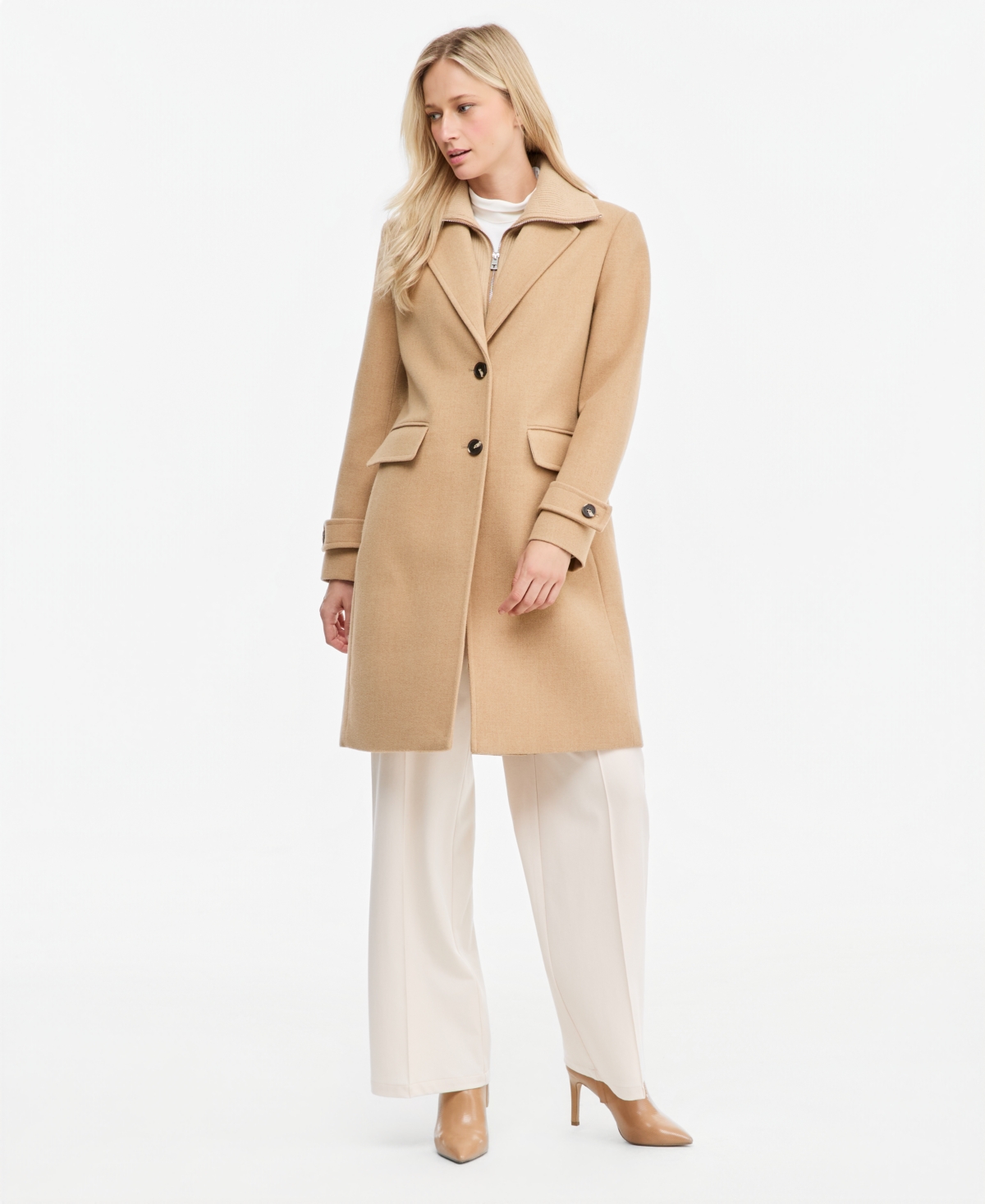 Click here for Tahari Womens Single-Breasted Knit Bibbed Coat - C... prices