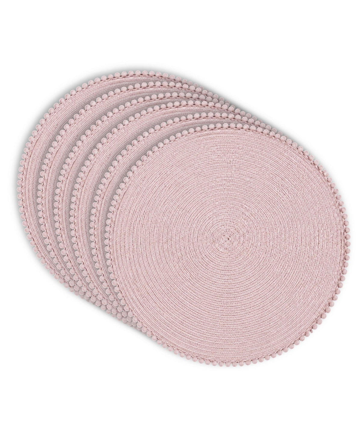 Click here for Dainty Home Pom Pom 15 Round Woven Placemats Set o... prices