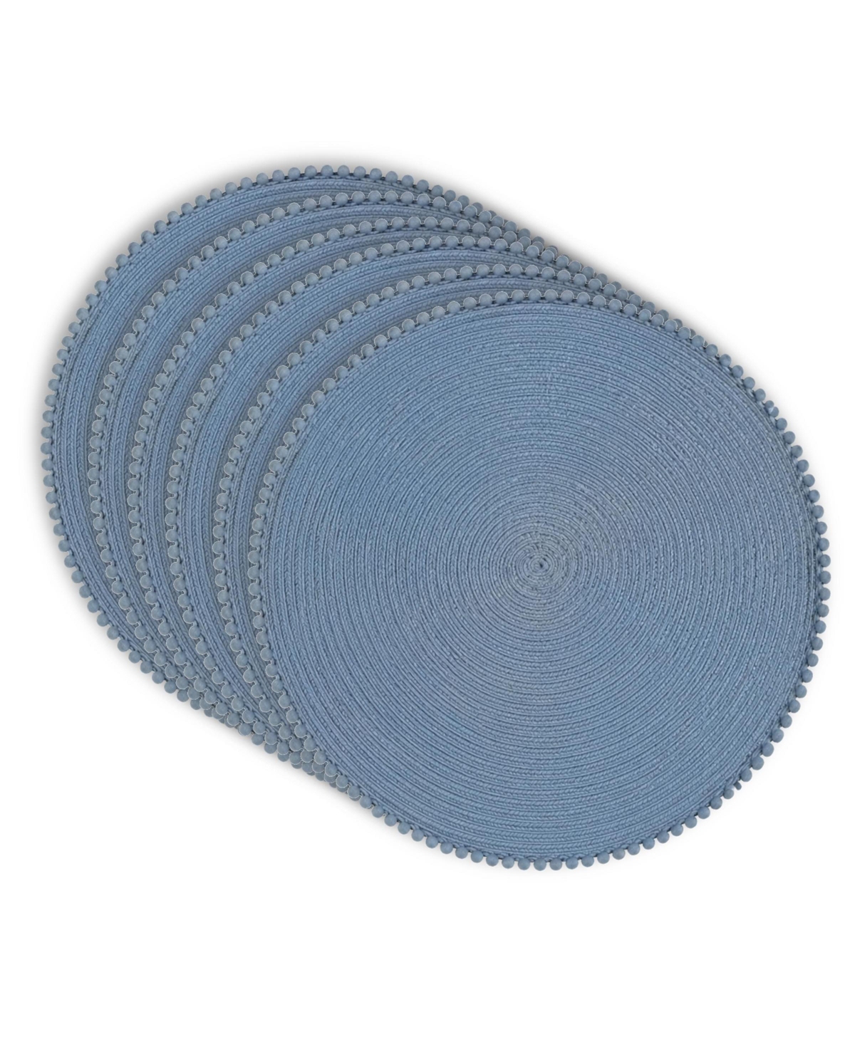 Click here for Dainty Home Pom Pom 15 Round Woven Placemats Set o... prices