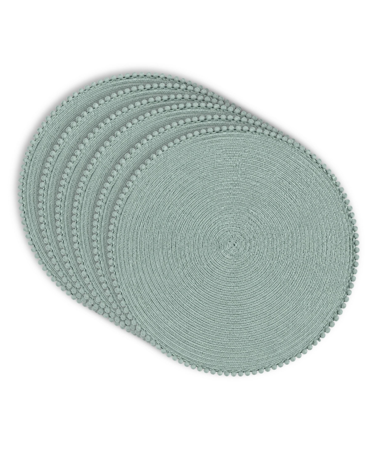 Click here for Dainty Home Pom Pom 15 Round Woven Placemats Set o... prices