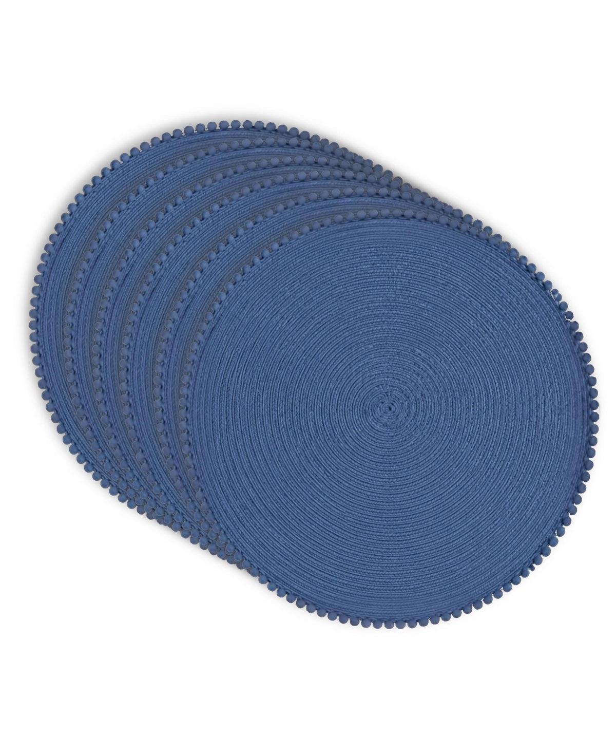 Click here for Dainty Home Pom Pom 15 Round Woven Placemats Set o... prices