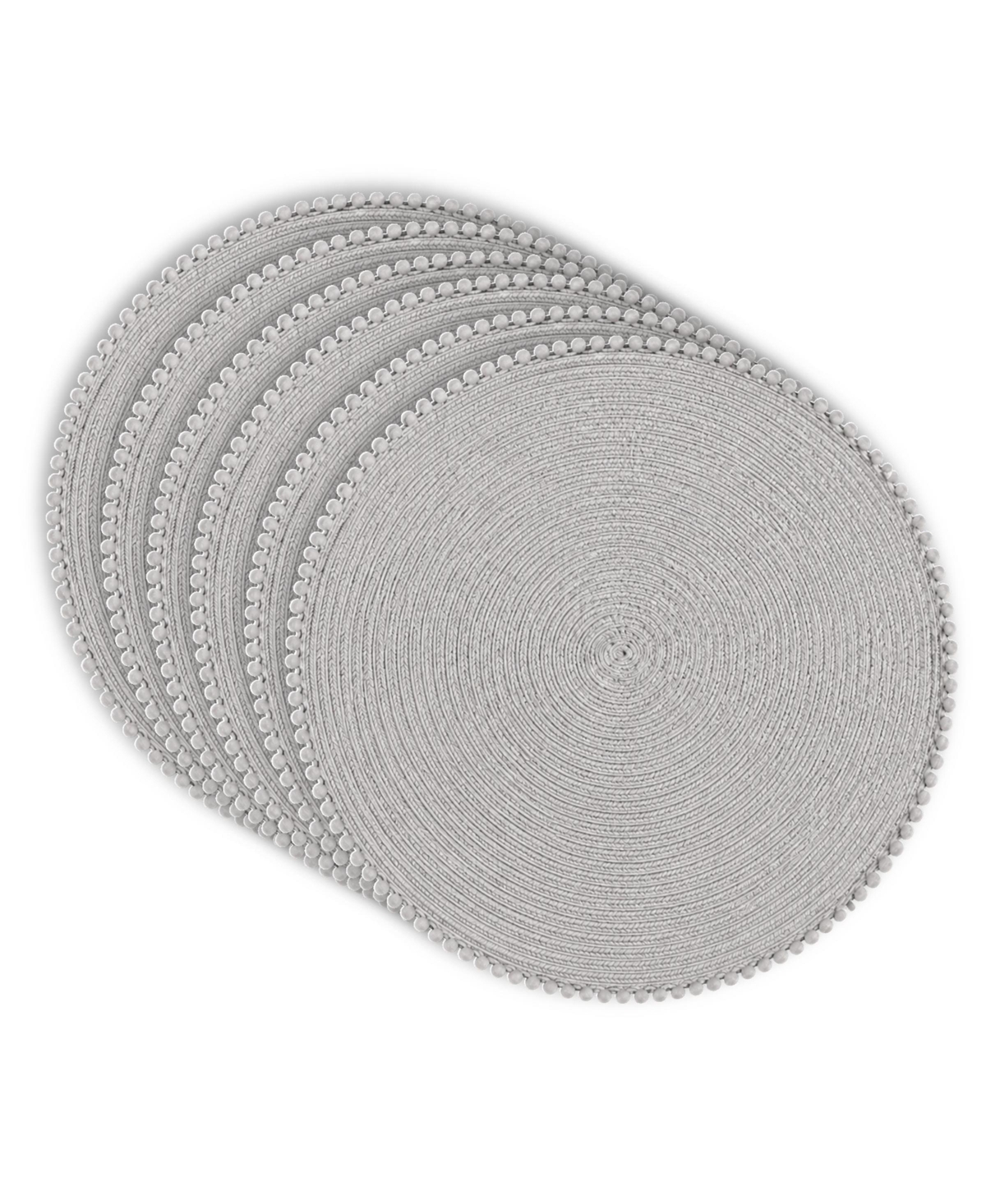 Click here for Dainty Home Pom Pom 15 Round Woven Placemats Set o... prices