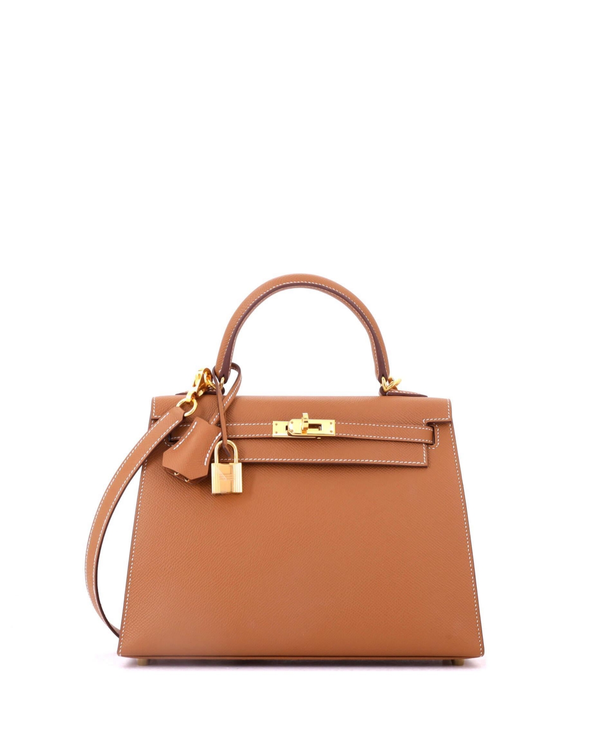 Click here for Pre-Owned HERMES Kelly 25 Handbag Brown Epsom with... prices