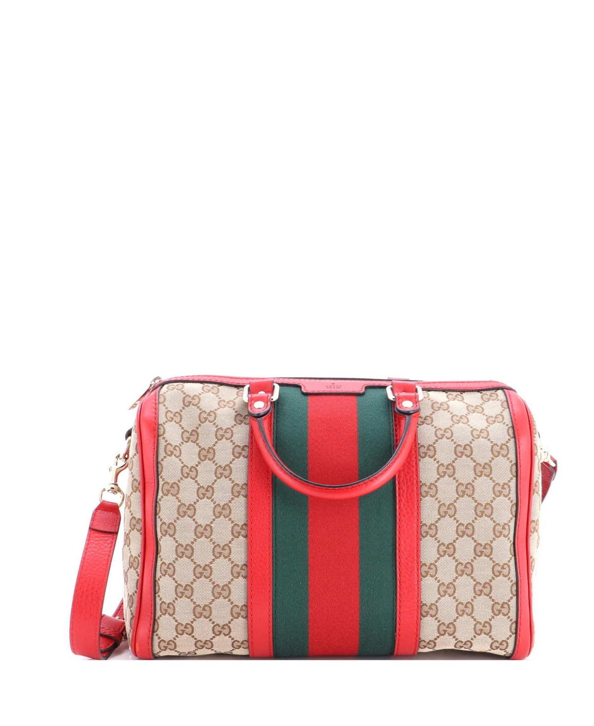 Click here for Pre-Owned Gucci Medium Vintage Web Boston Bag Gg C... prices