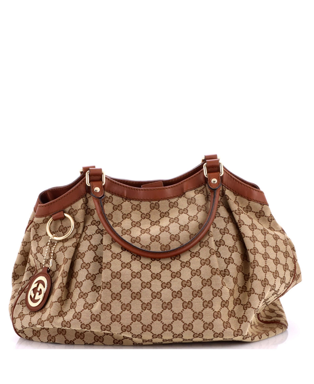 Click here for Pre-Owned Gucci Large Sukey Tote Gg Canvas with Le... prices