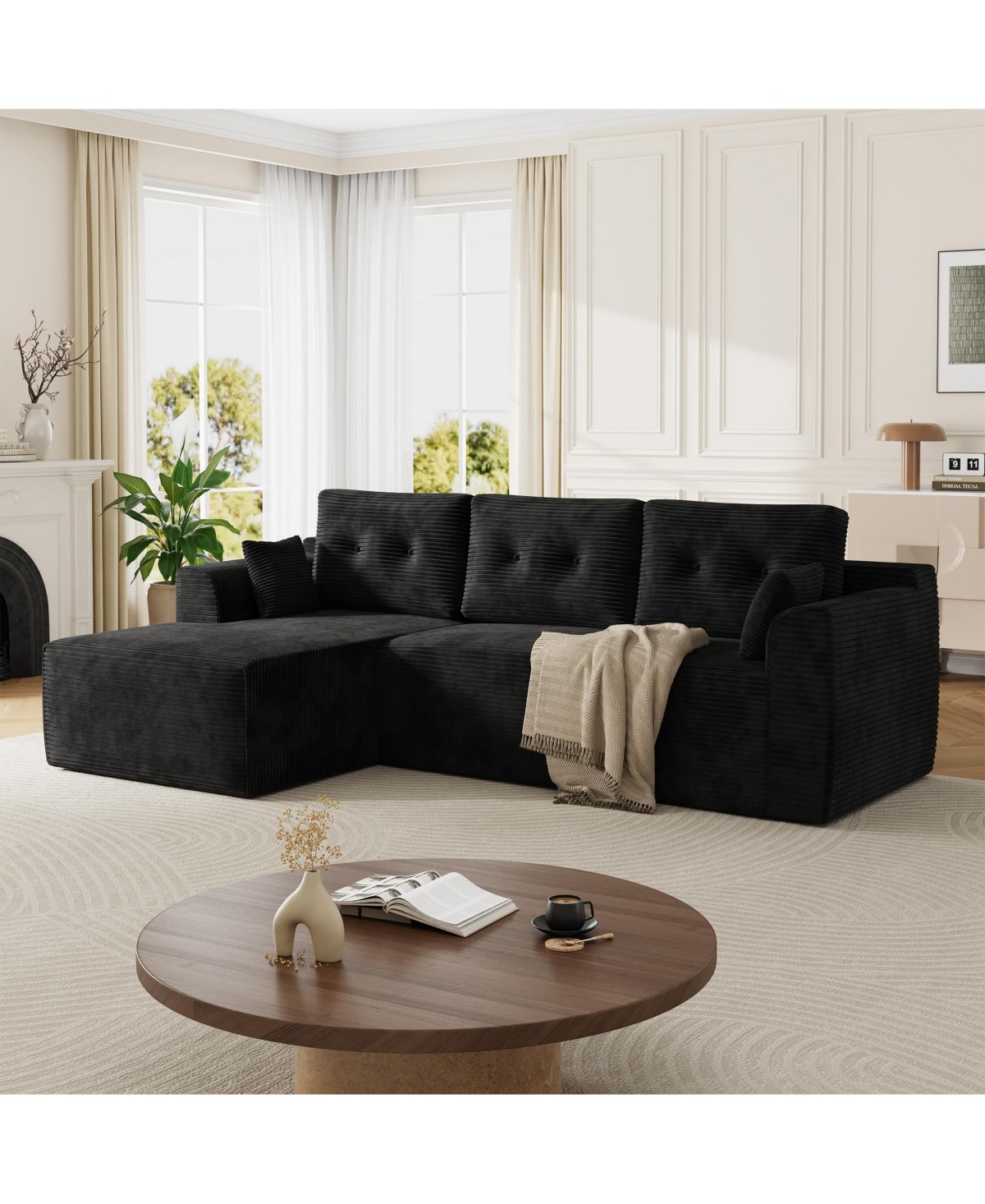 Click here for homfan 105 L-Shaped Cloud Sectional Sofa with Deep... prices