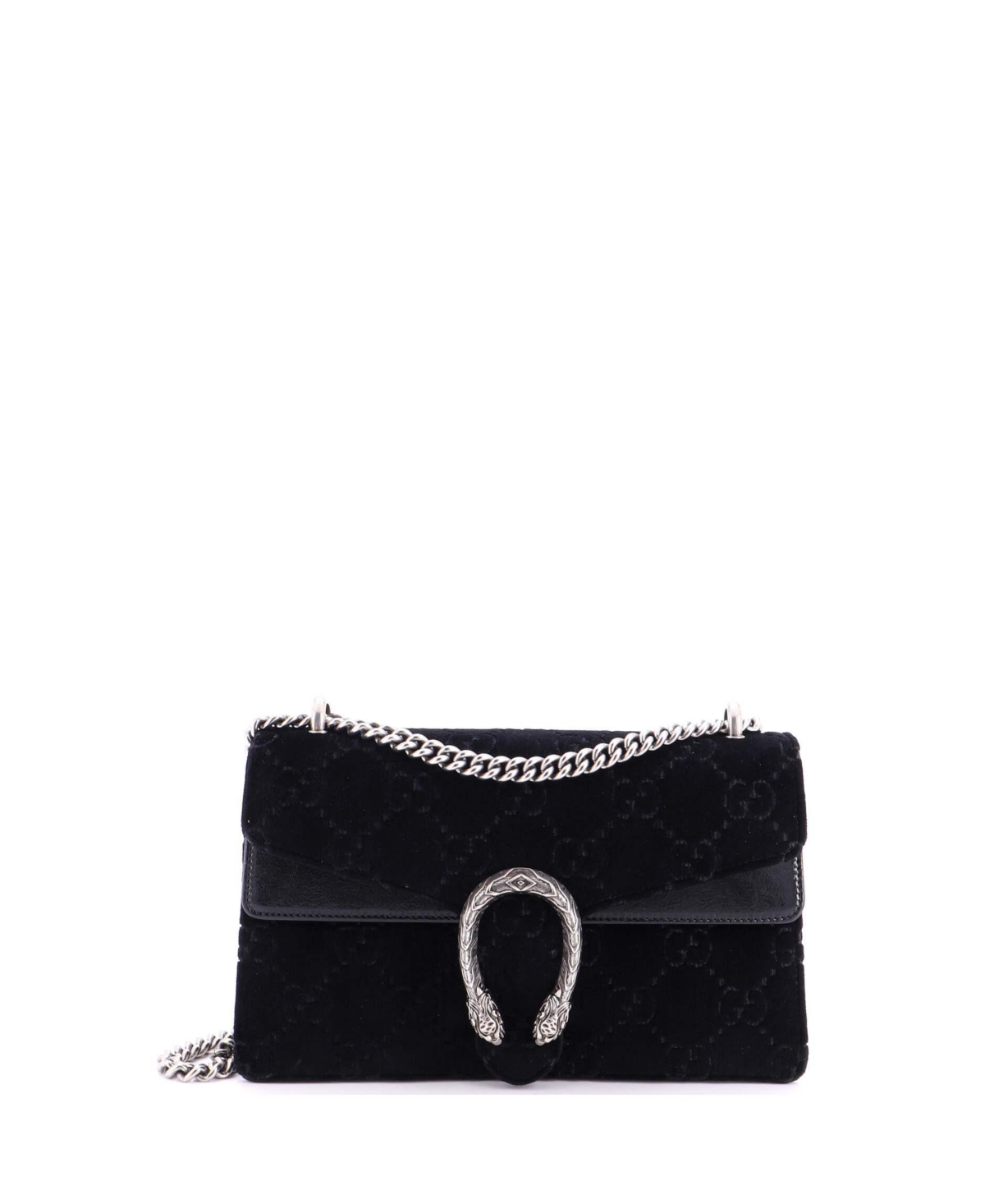 Click here for Pre-Owned Gucci Small Dionysus Bag Gg Velvet - Bla... prices