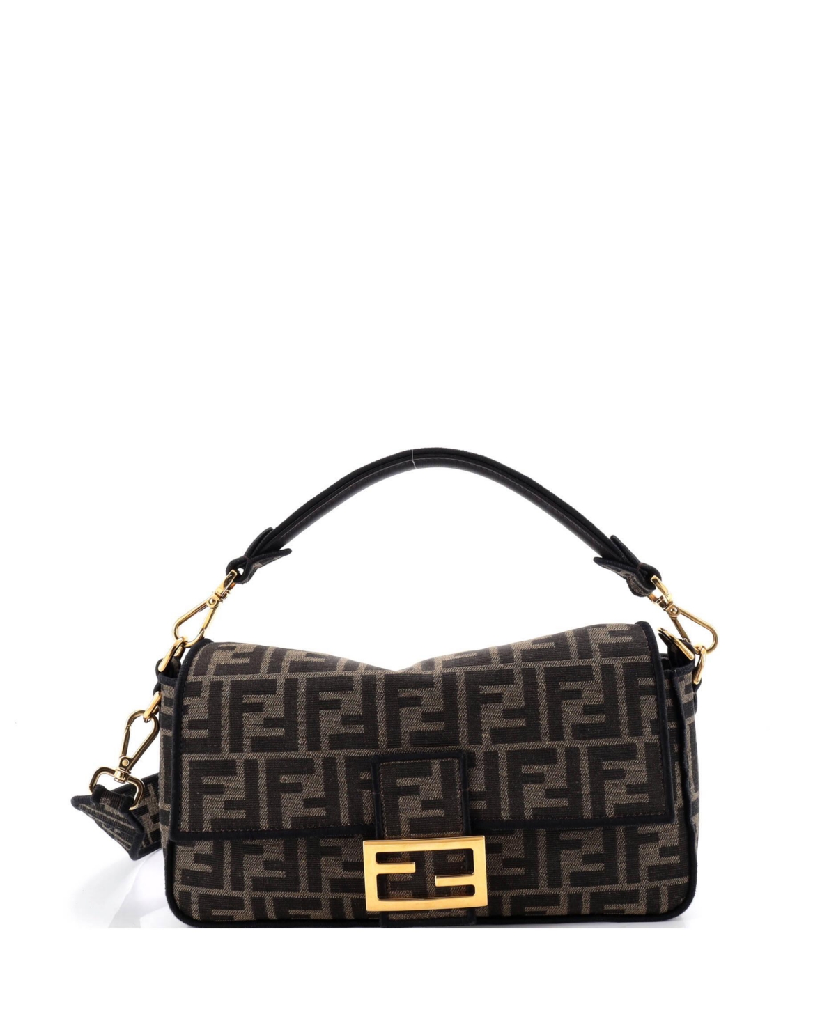 Click here for Pre-Owned Fendi Medium Baguette Nm Bag Zucca Canva... prices