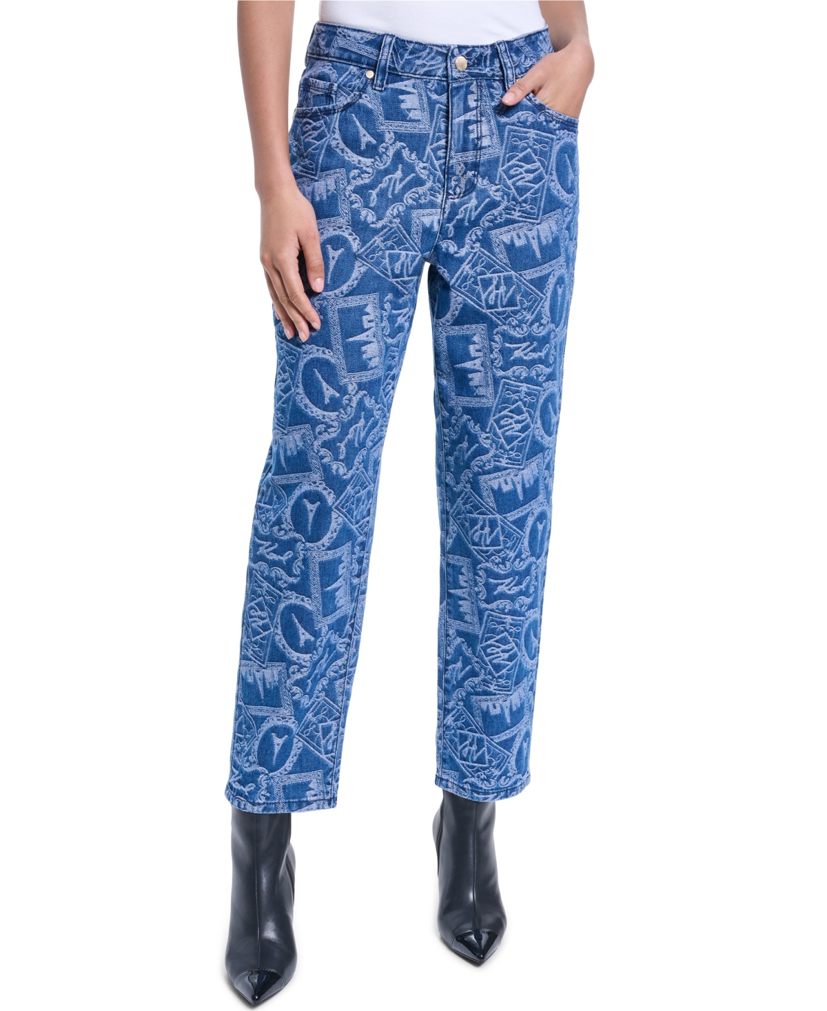 Click here for Karl Lagerfeld Paris Womens Printed Denim Pants -... prices
