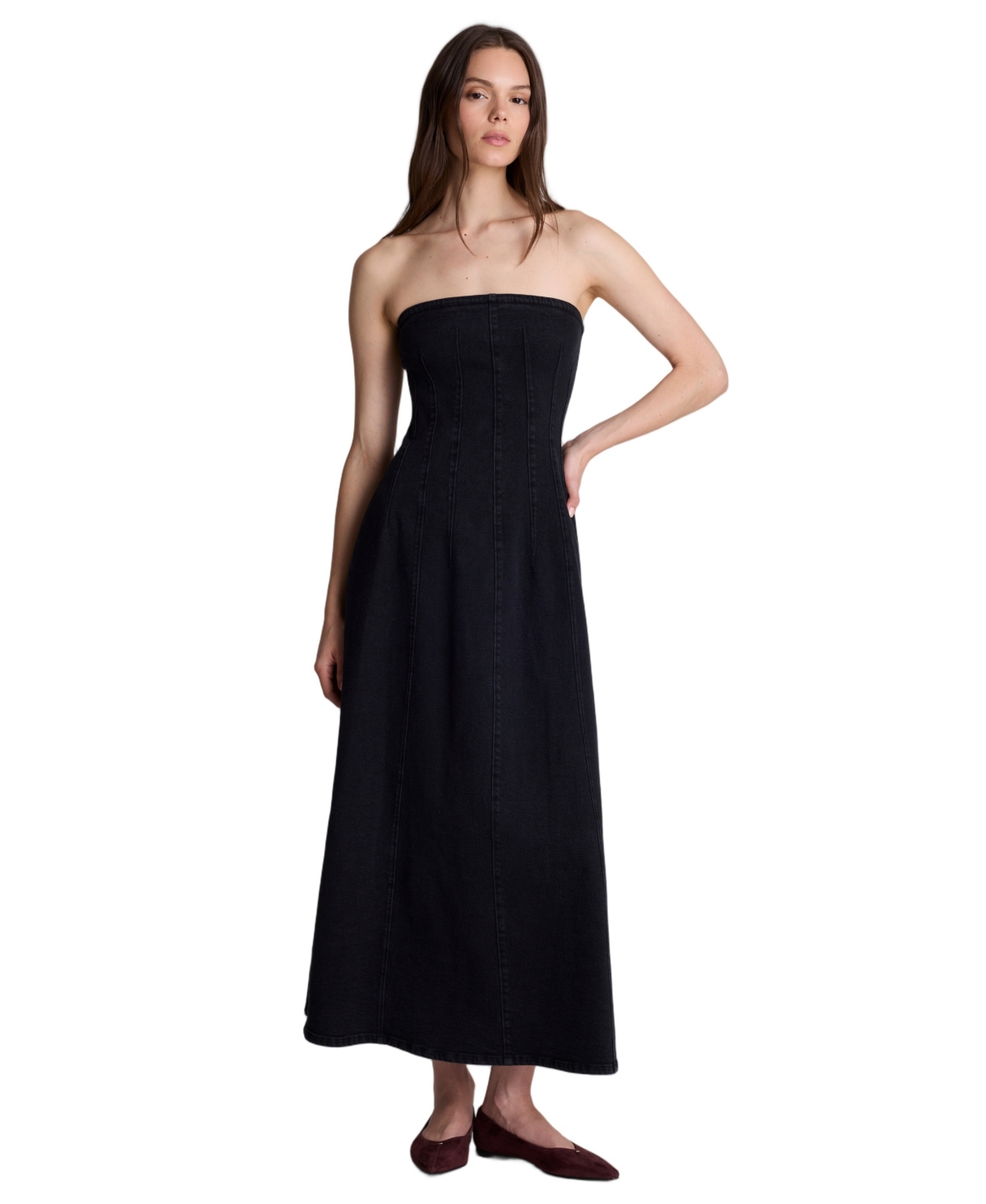 Click here for Kenneth Cole Womens Strapless Sleeveless Smocked M... prices