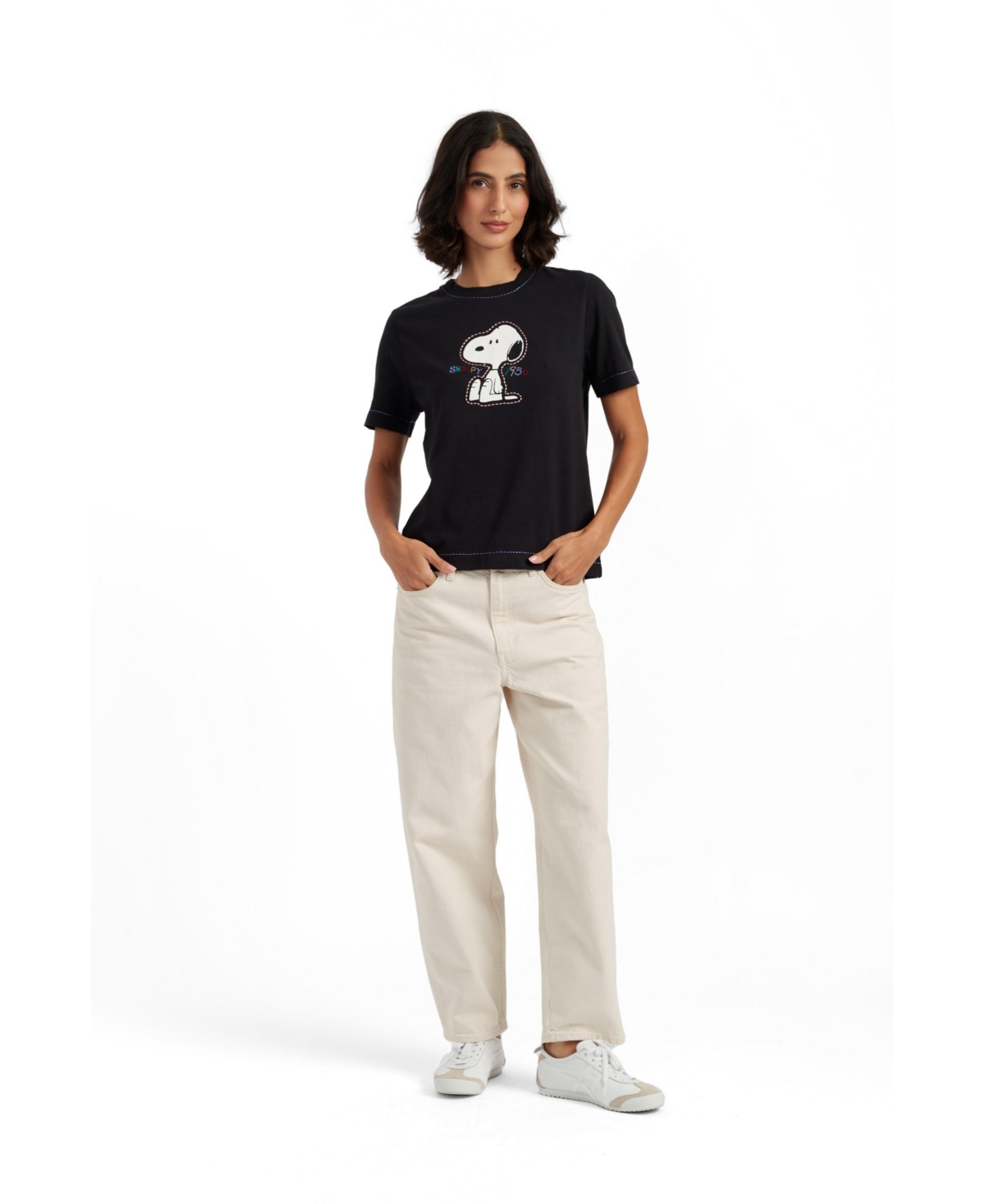 Click here for Chinti and Parker Womens Cotton Snoopy Embroidered... prices