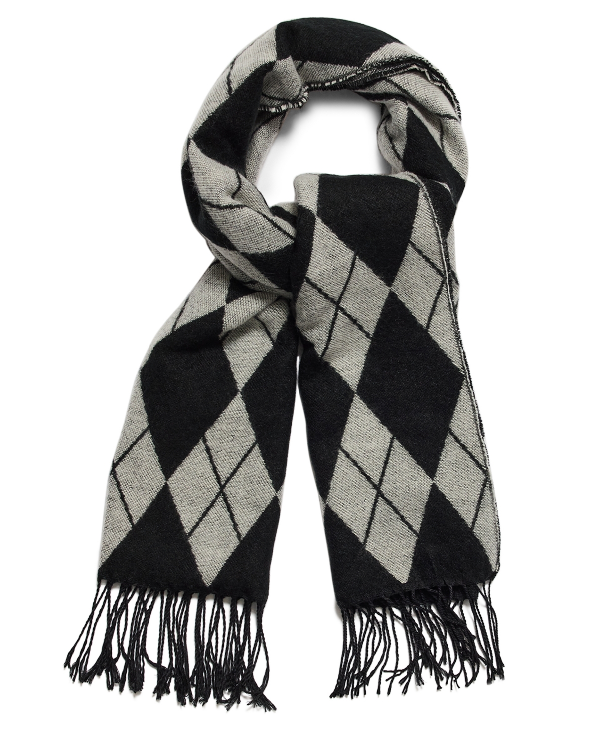 Click here for Steve Madden Two-Tone Argyle Midweight Scarf - Bla... prices