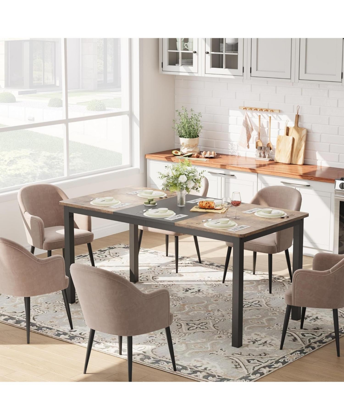 Click here for gaomon Dining Table for 4-6 People  Wooden Rectang... prices