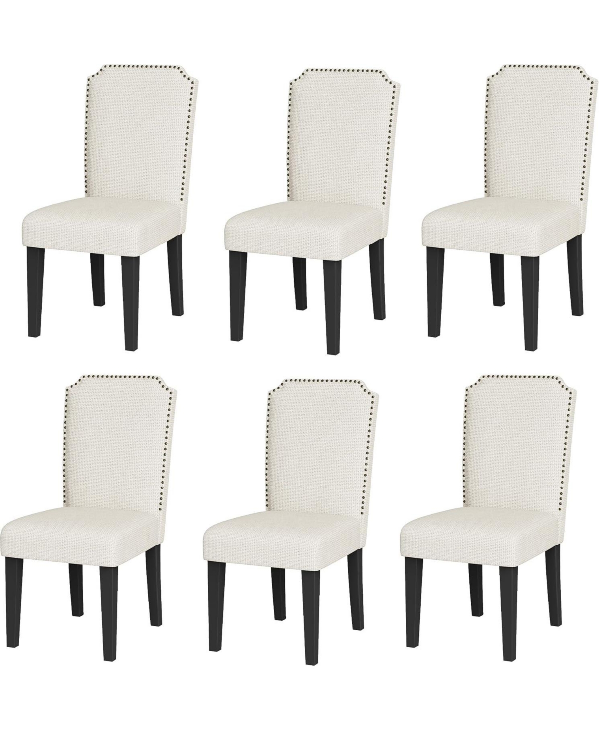 Click here for gaomon Upholstered Dining Chair Set Solid Wood Cha... prices