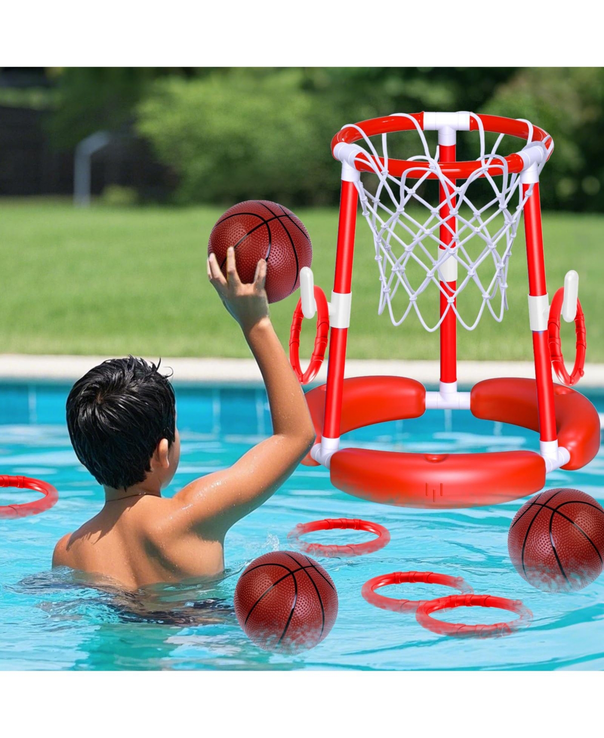 Click here for Gnuadz 2-in-1 Pool Basketball Hoop Floating Game R... prices