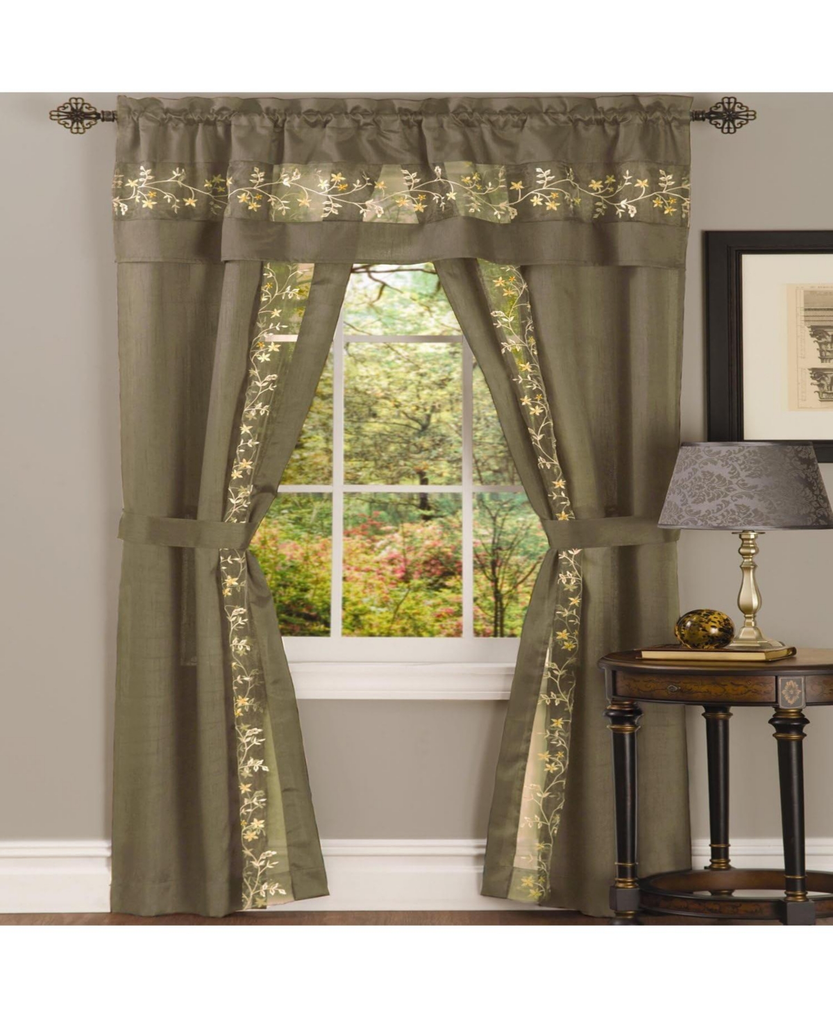 Click here for Kate Aurora Complete 5 Pc Window in a Bag Embroide... prices
