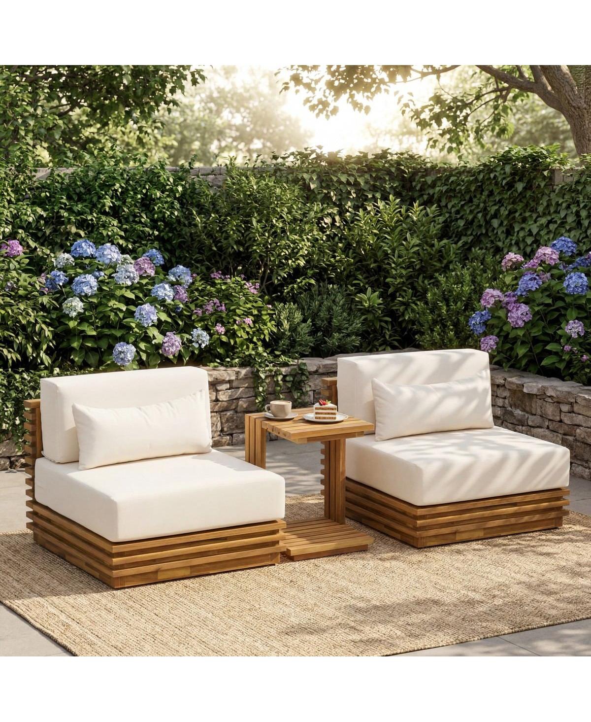 Click here for Asagikoiai 3 Piece Patio Conversation Set Low Prof... prices