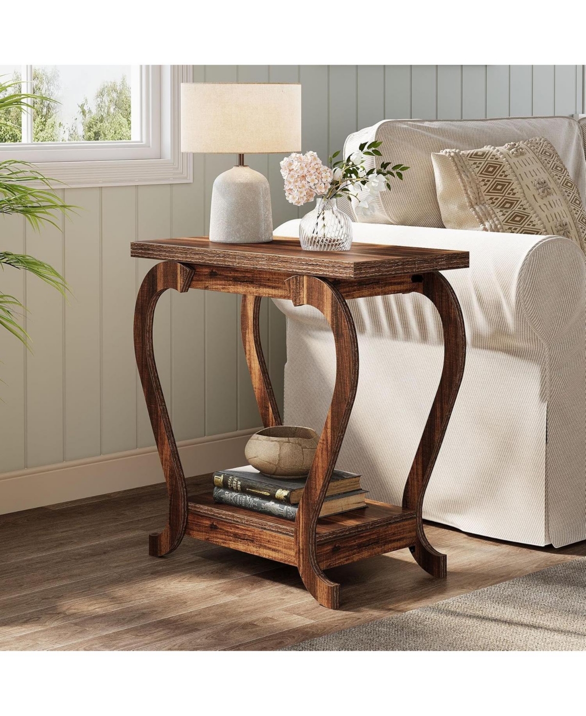 Click here for Tribesigns End Table Narrow Wood Side Table with S... prices