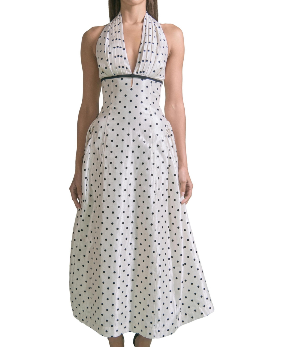 Click here for endless rose Womens halter neck polka dot maxi dre... prices