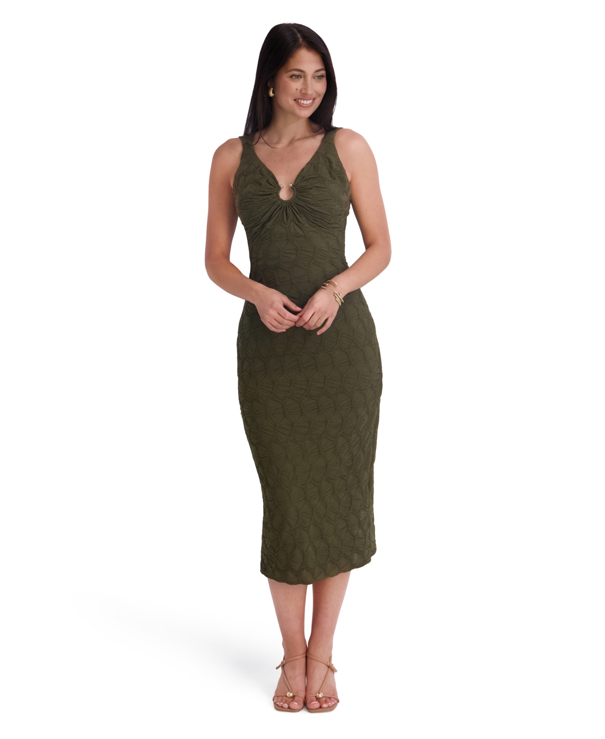 Click here for Siena Womens Textured Knit Plunge-Neck Scoop-Back... prices
