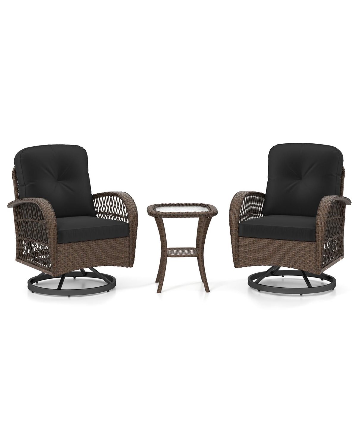 Click here for Slickblue 3-Piece Patio Rocking Chair Set with Swi... prices