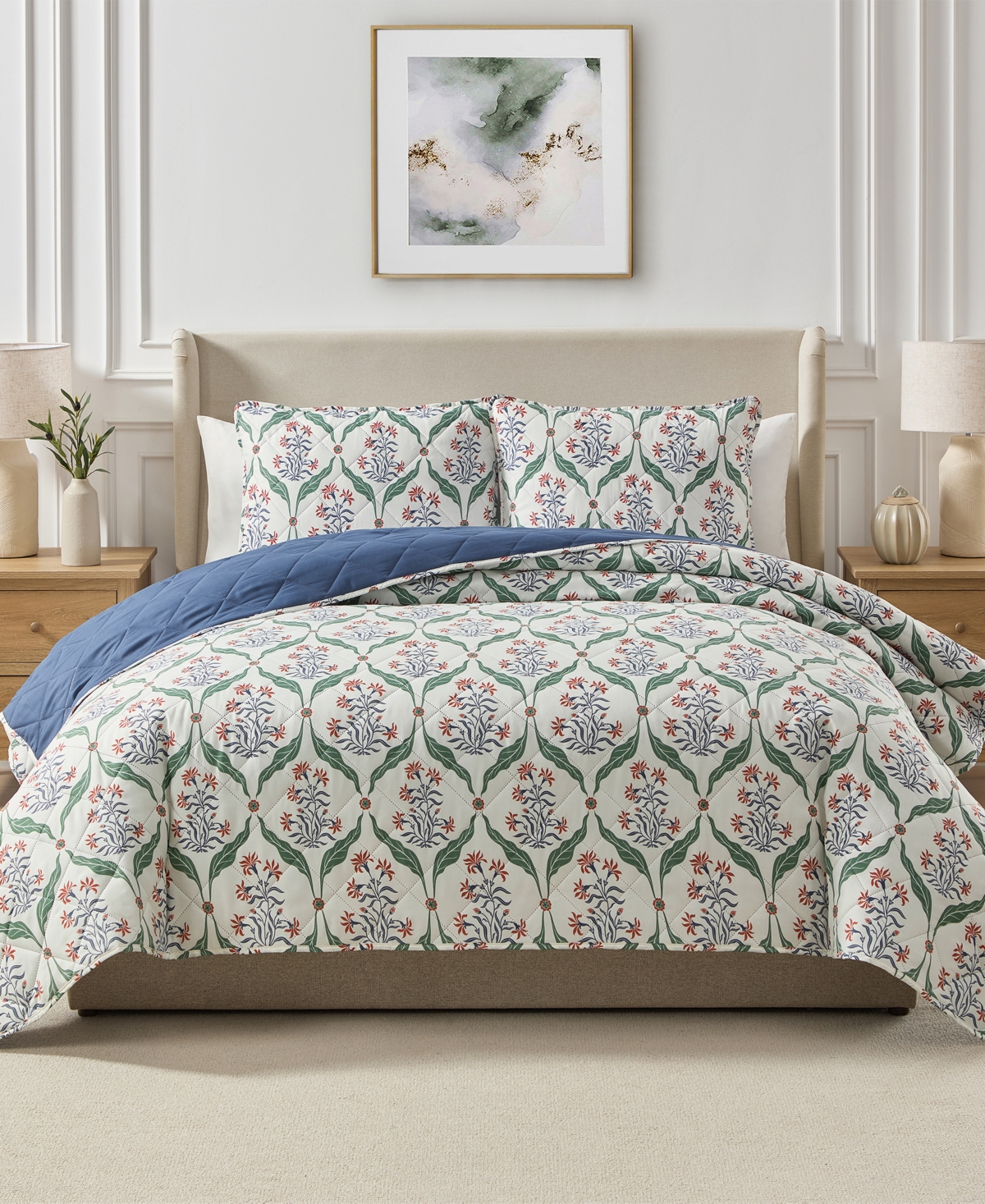 Click here for Seventh Studio Trellis Floral Quilted 3-Piece Quil... prices