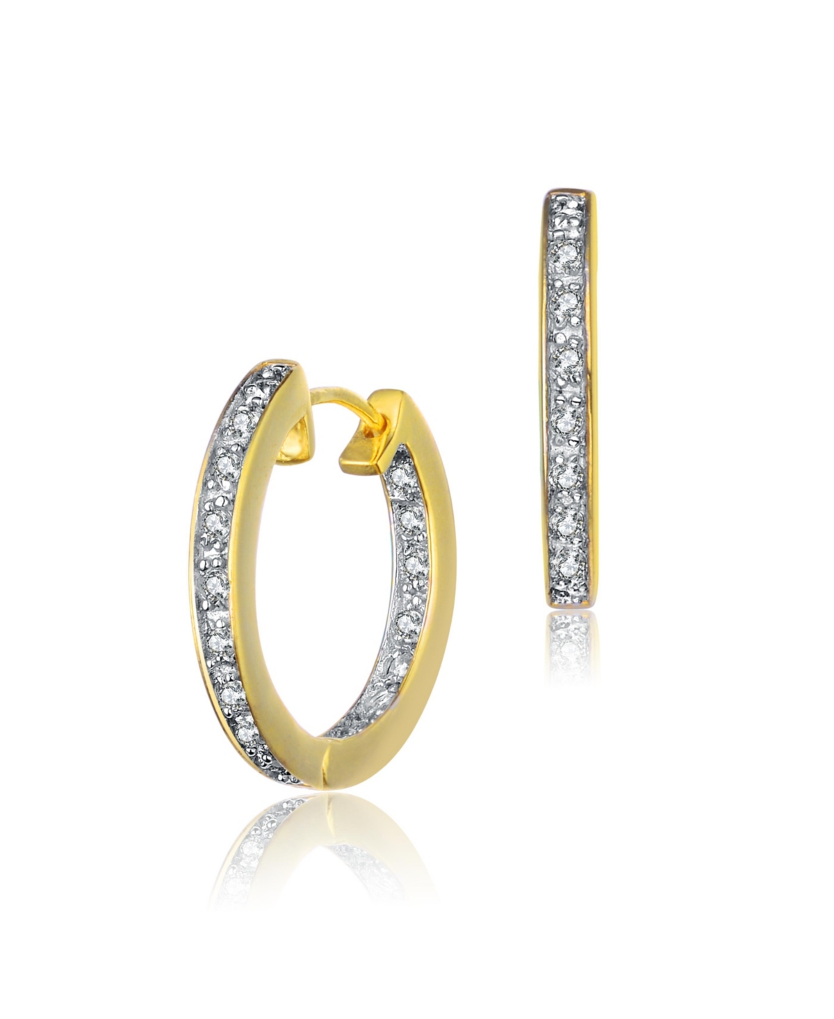 Click here for Sterling Silver Cubic Zirconia Round Huggie Shape... prices