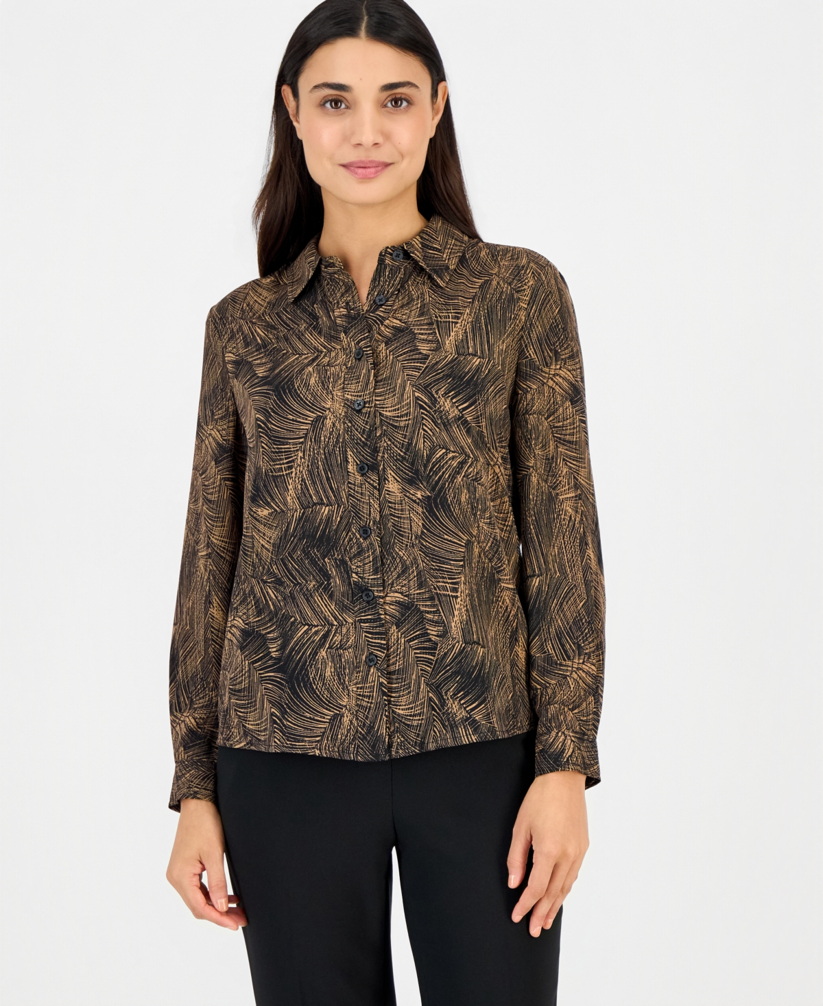 Click here for Anne Klein Essentials Womens Petite Button-Down Co... prices