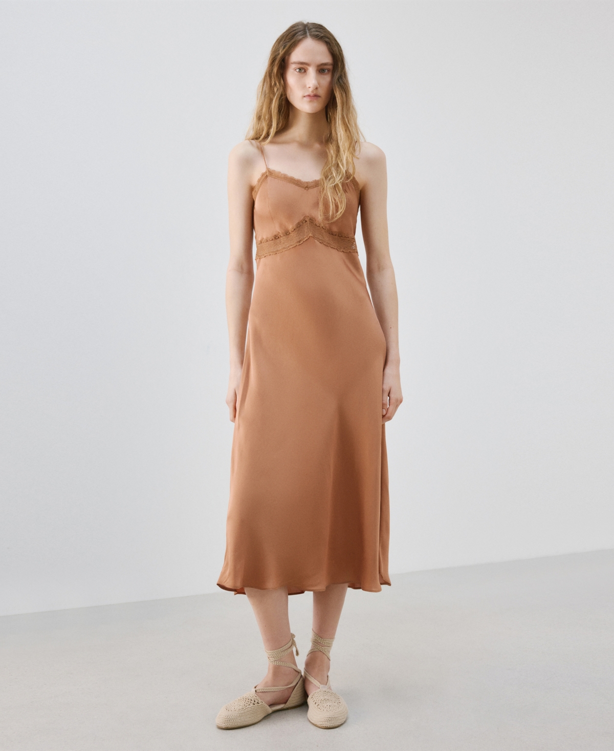 Click here for Mango Womens Satin Straps Nightgown - Copper prices