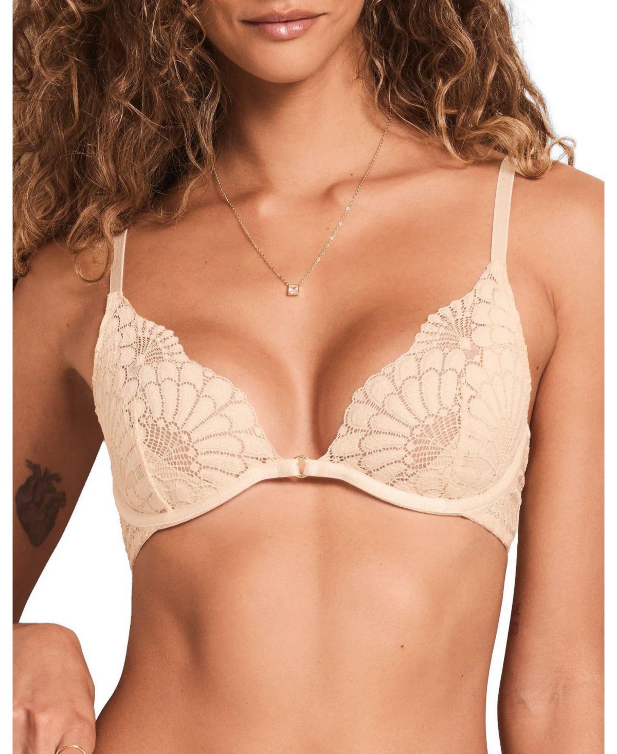 Click here for Adore Me Womens Unlined Plunge Bra - Light beige prices