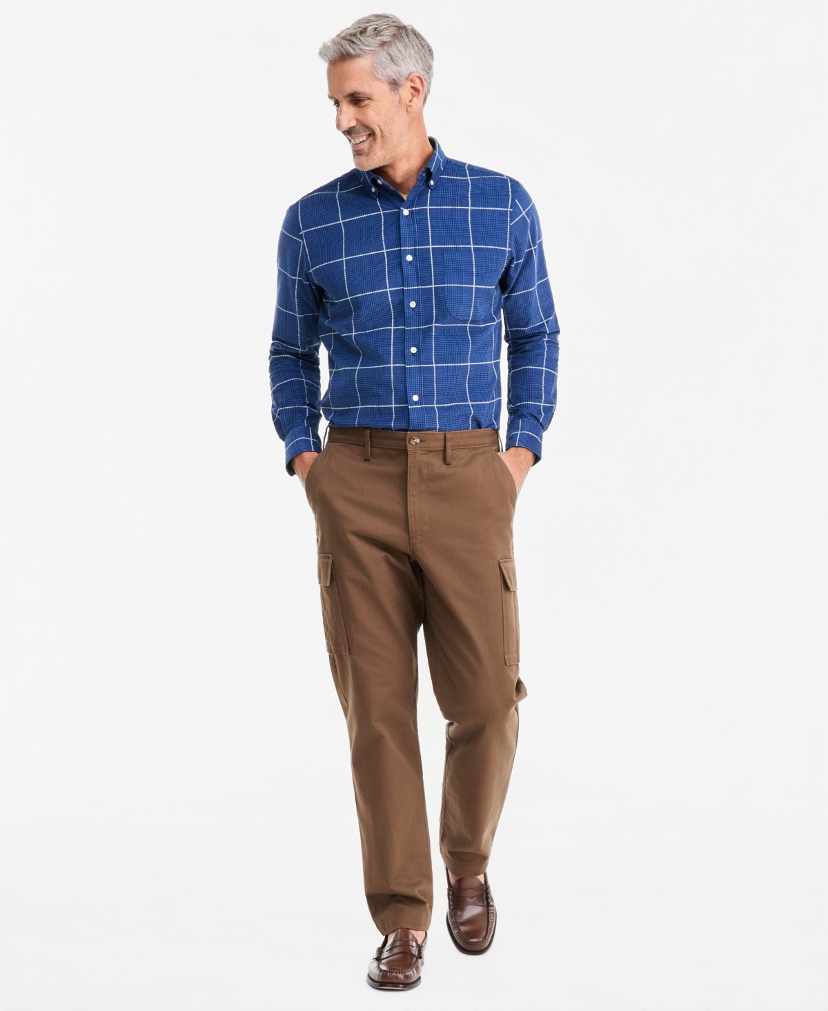Click here for Club Room Mens Wide-Fit Dobby Stripe Cargo Pants... prices