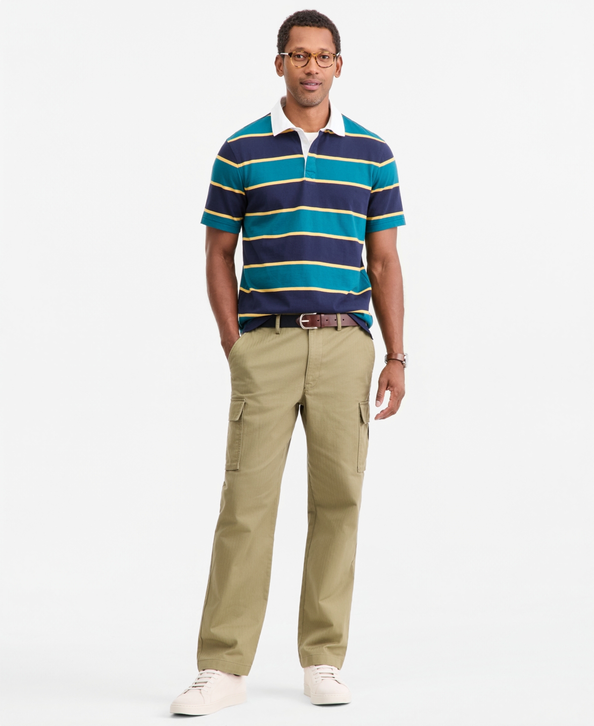 Click here for Club Room Mens Wide-Fit Dobby Stripe Cargo Pants... prices