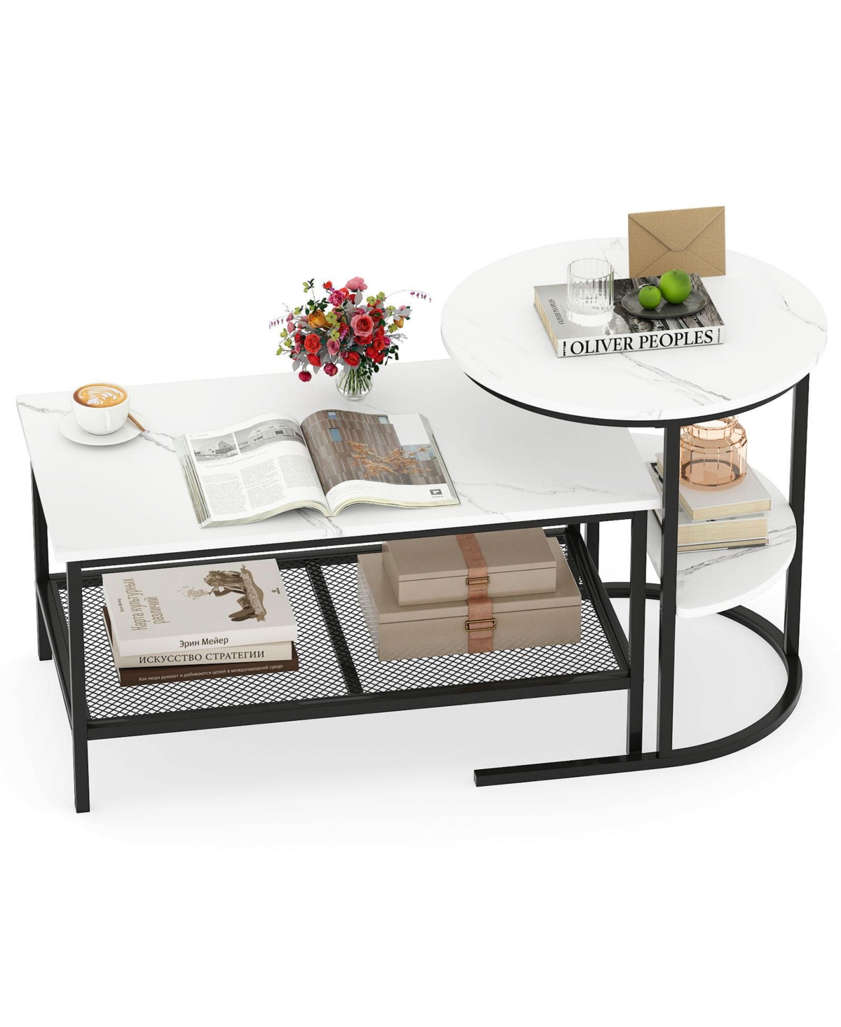 Click here for Sugift 2-Tier Coffee Table and Side End Table Set... prices