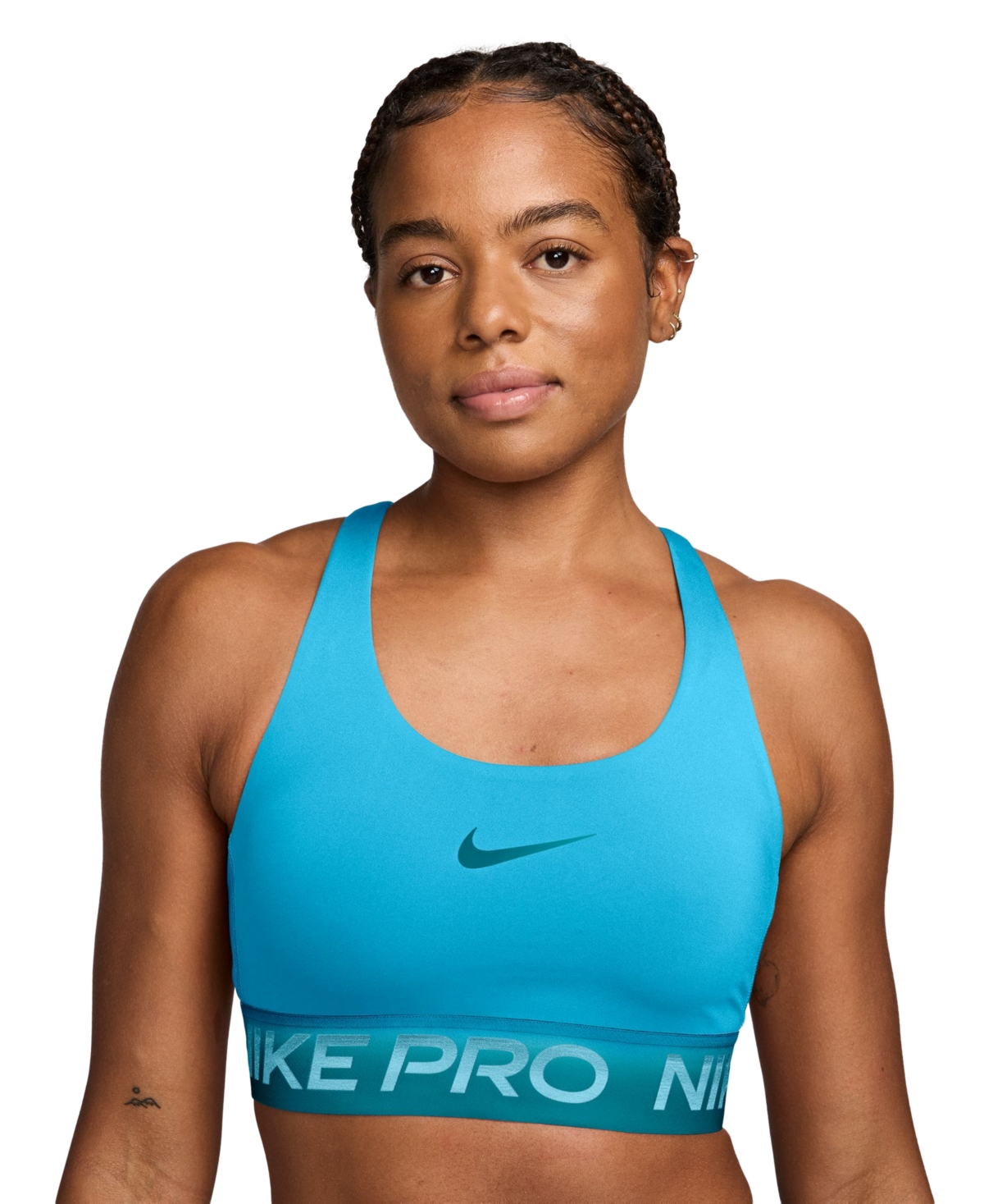 Click here for Nike Pro Womens Sports Bra - Baltic Blue/Bright Sp... prices