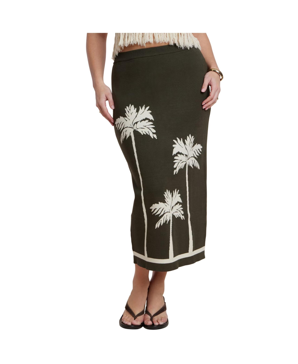 Click here for Eloquii Womens Plus Size Intarsia Column Skirt - T... prices
