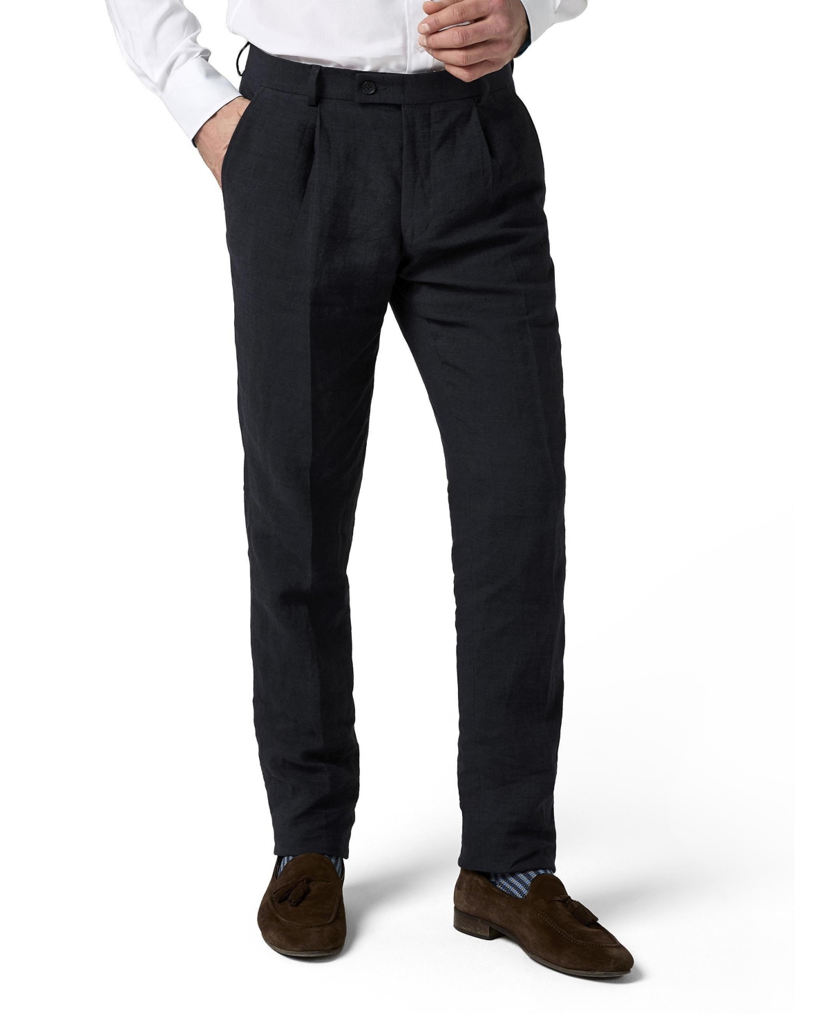 Click here for Koy Clothing Mens Linen Wool Silk Blend Trousers -... prices