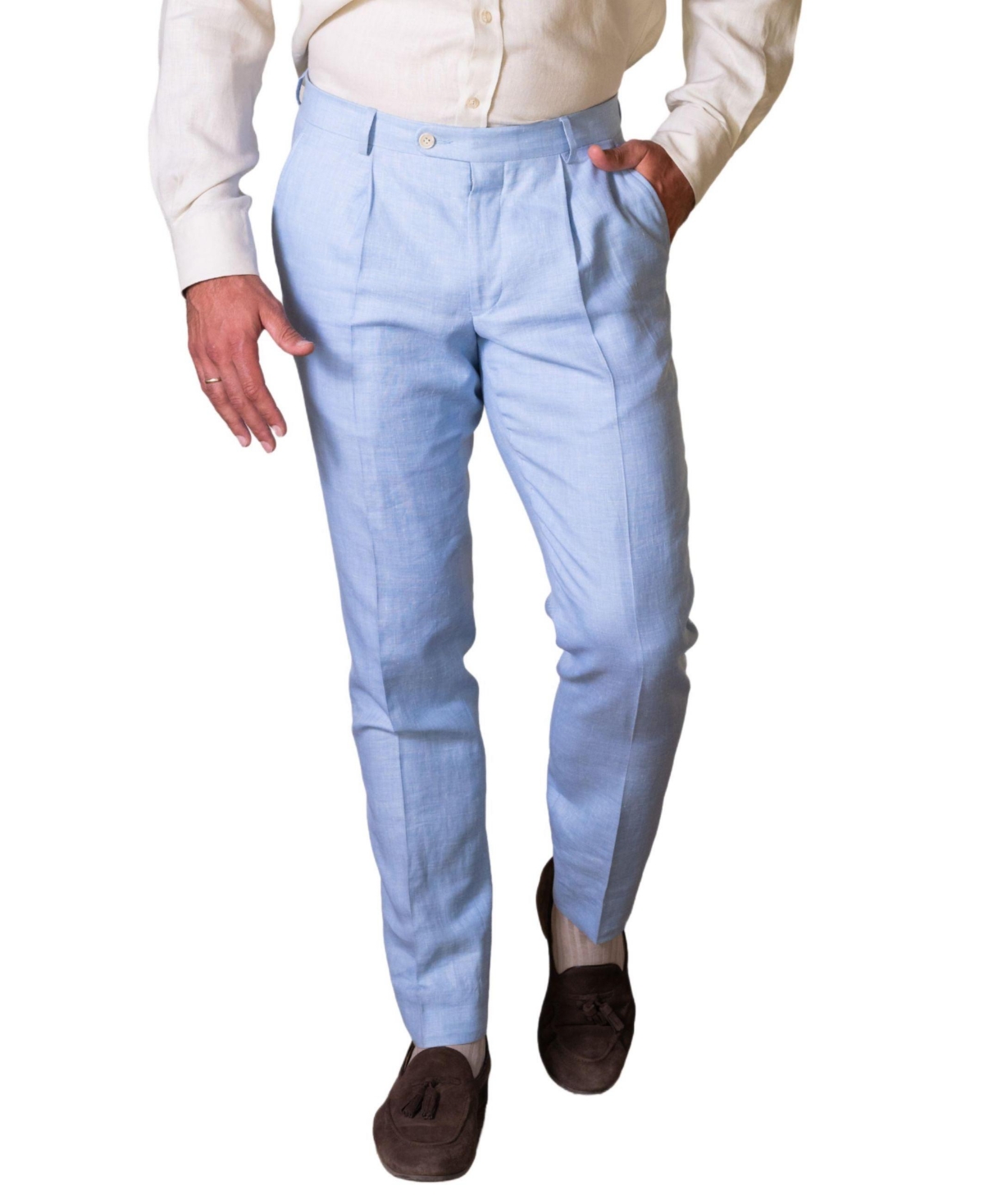 Click here for Koy Clothing Mens Linen Wool Silk Blend Trousers -... prices