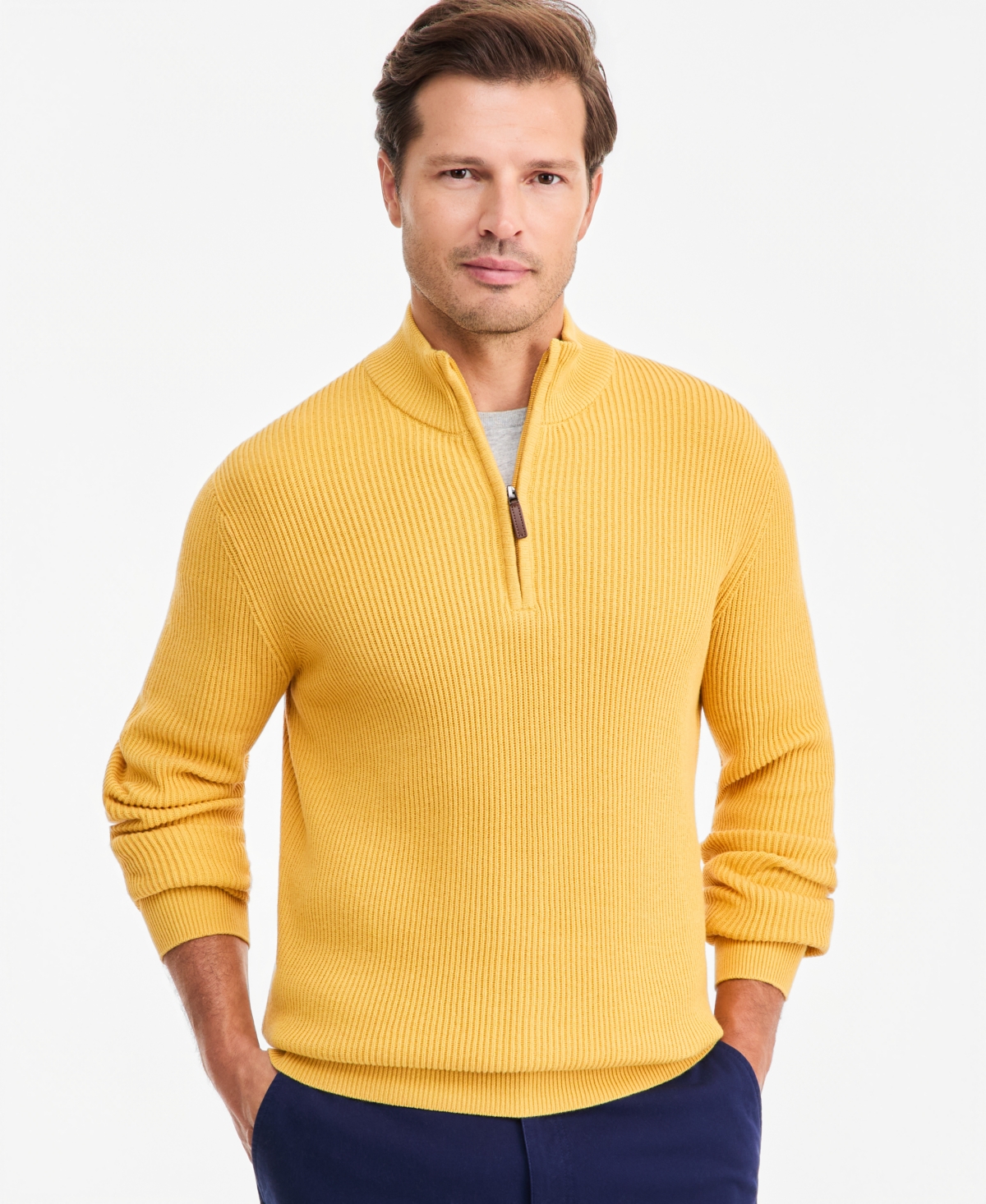 Click here for Club Room Mens Cotton Refined Cardigan Stitch Quar... prices