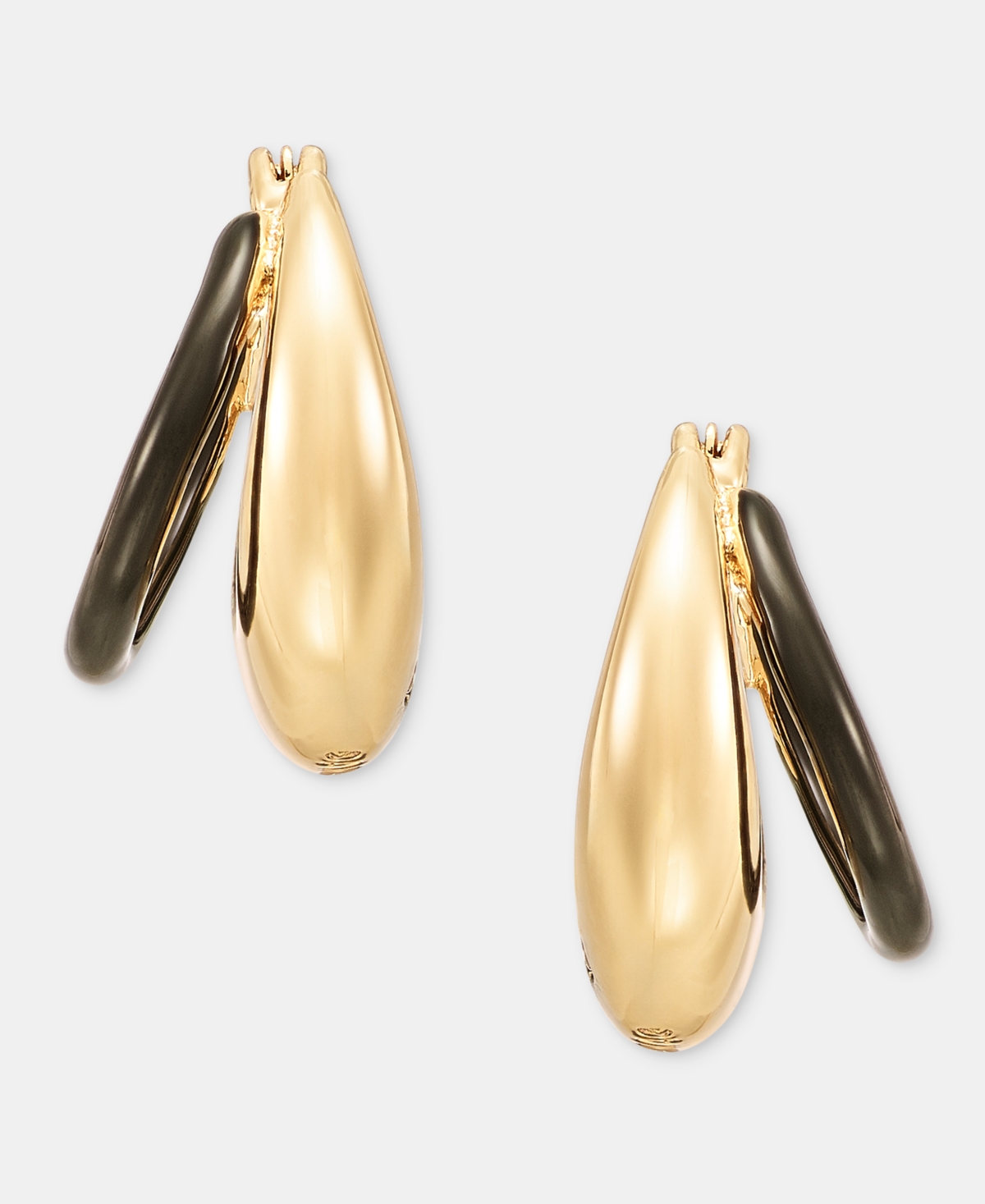Click here for Dkny Puffy Split-Hoop Earrings - Jet prices