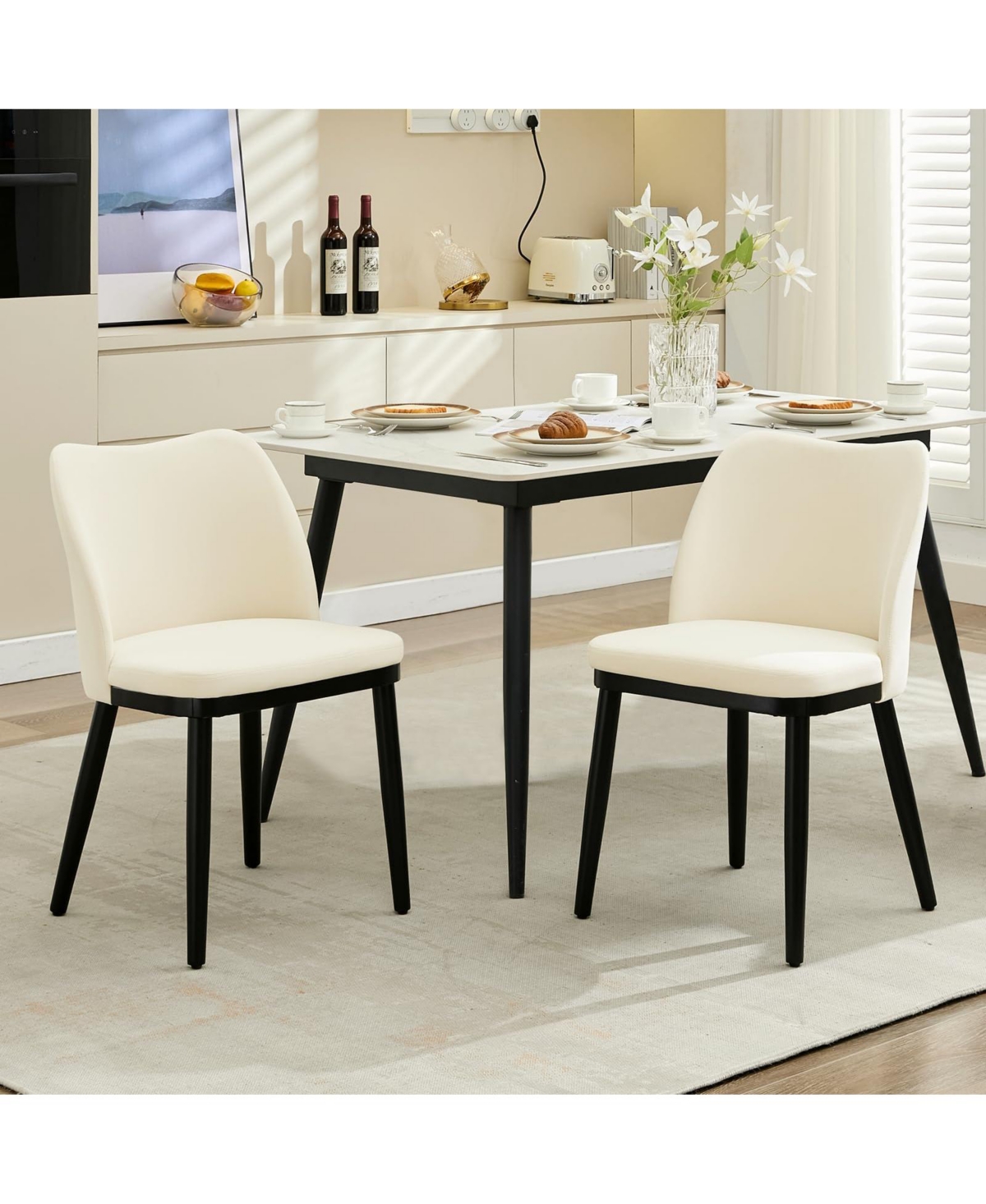 Click here for gaomon Set of 2 Upholstered Dining Side Chairs wit... prices