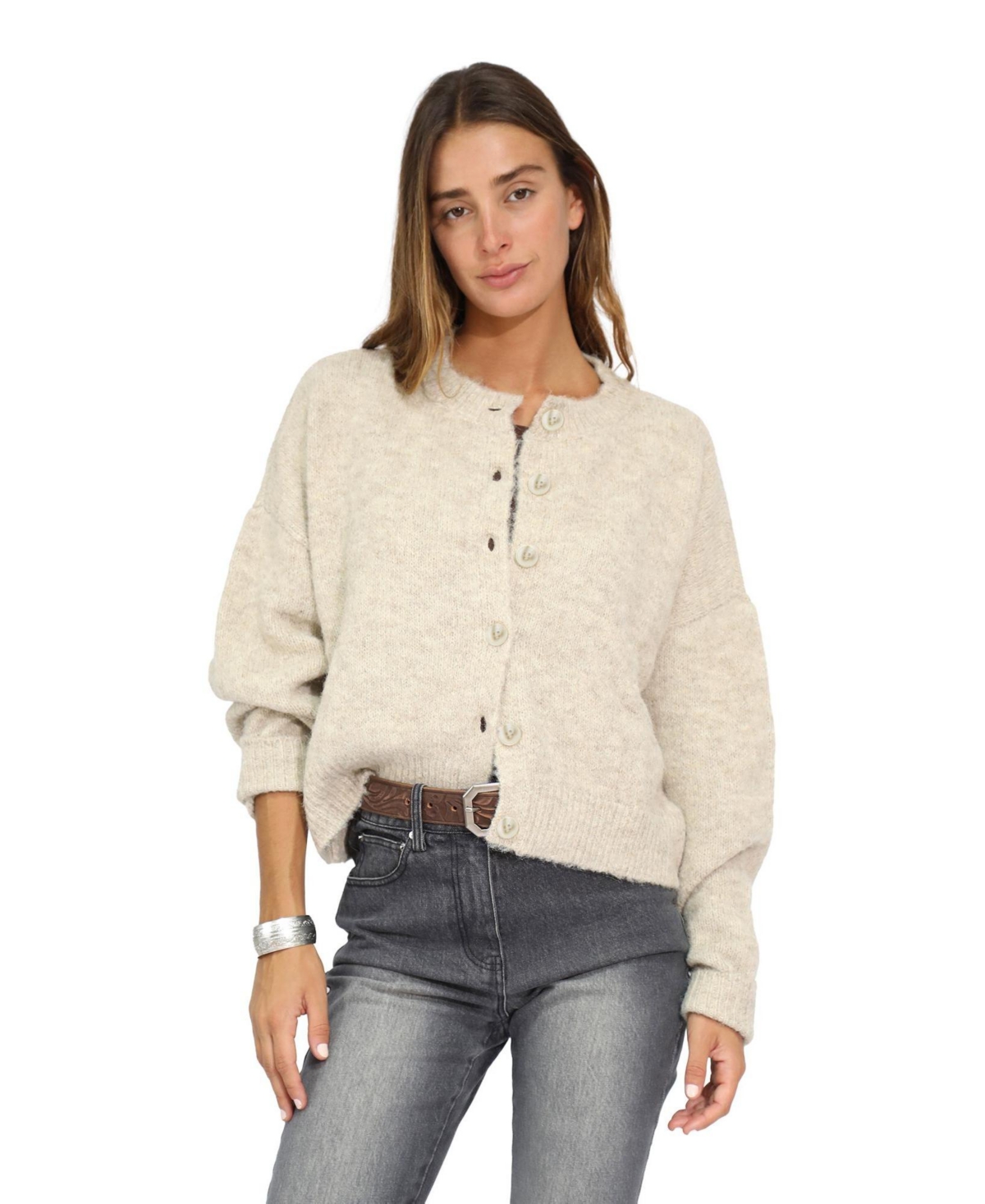 Click here for Belle & Bloom Womens Soft Haven Cardigan - Beige prices