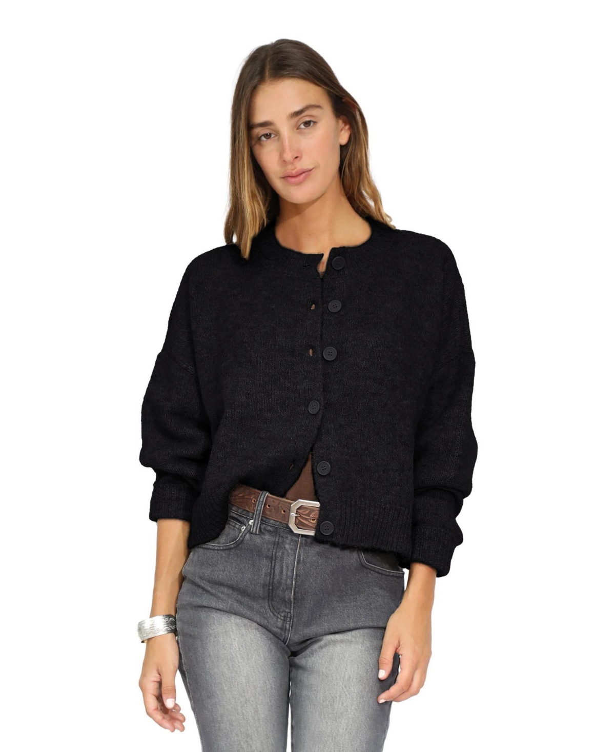 Click here for Belle & Bloom Womens Soft Haven Cardigan - Black prices