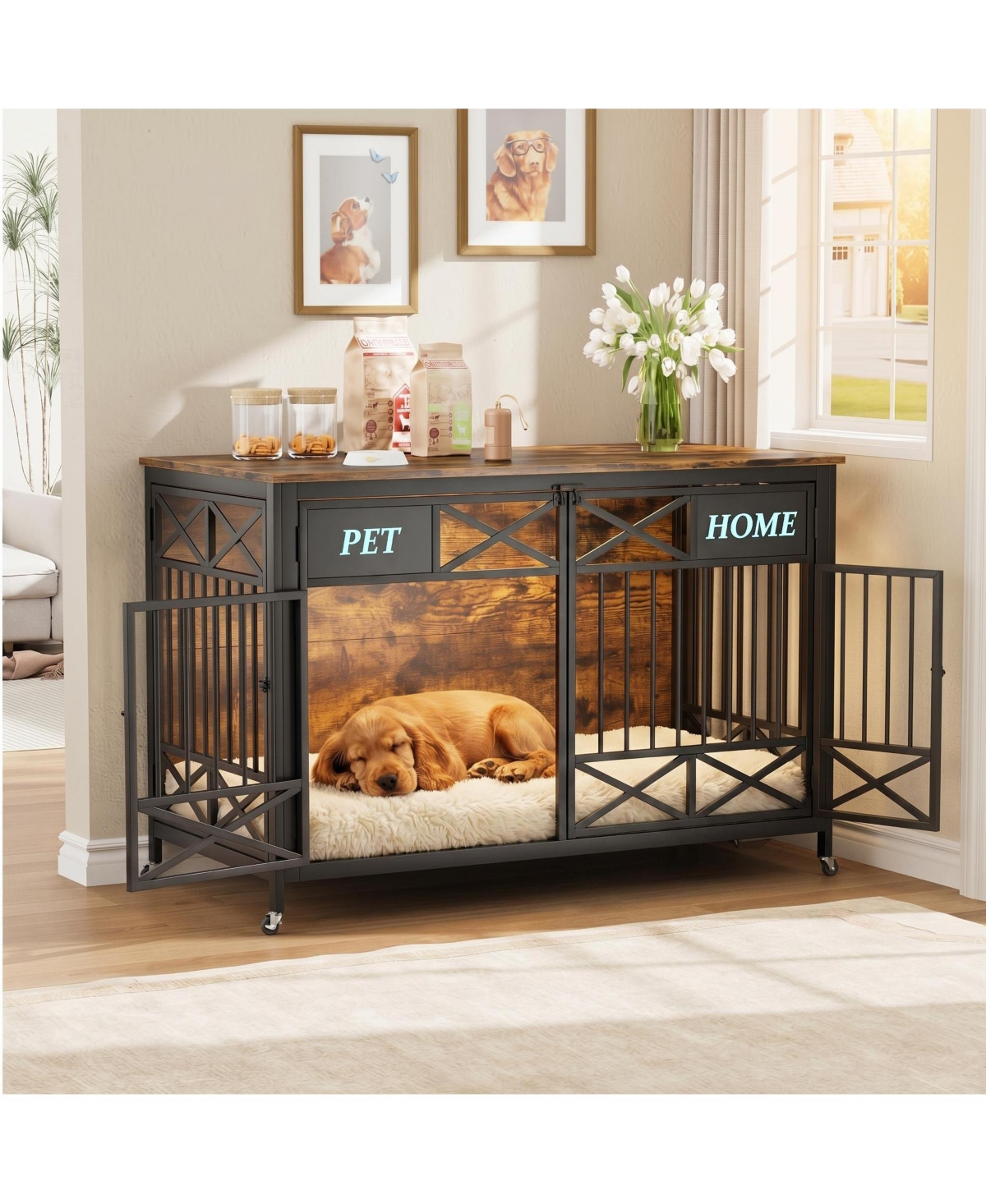 Click here for homfan 47 Furniture Style Dog Crate  Heavy Duty Wo... prices